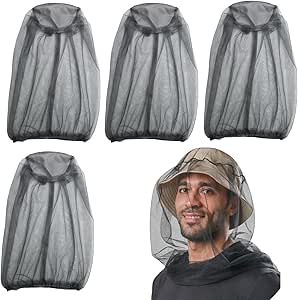 4 Pack Mosquito Net, Mosquito Head Net Mesh Hat, Mosquito Face Net ...