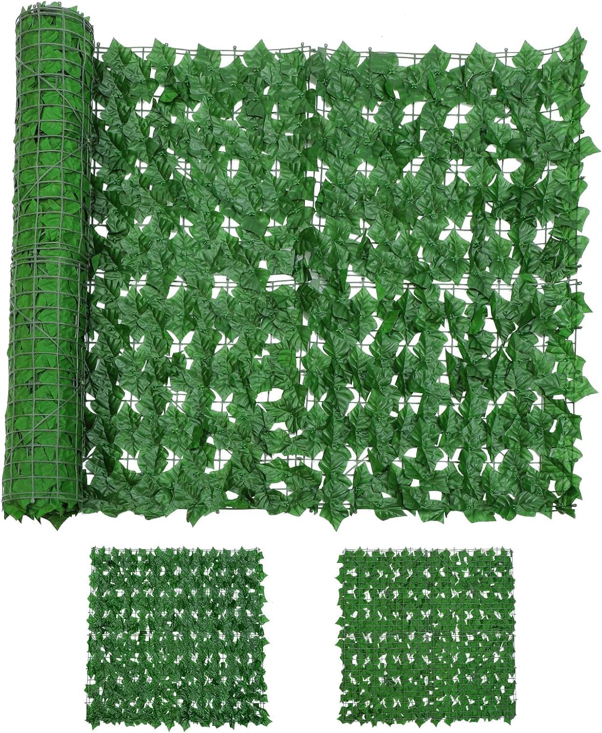 Outsunny 1-Piece Artificial Leaf Hedge Screen Privacy Fence Panel for ...