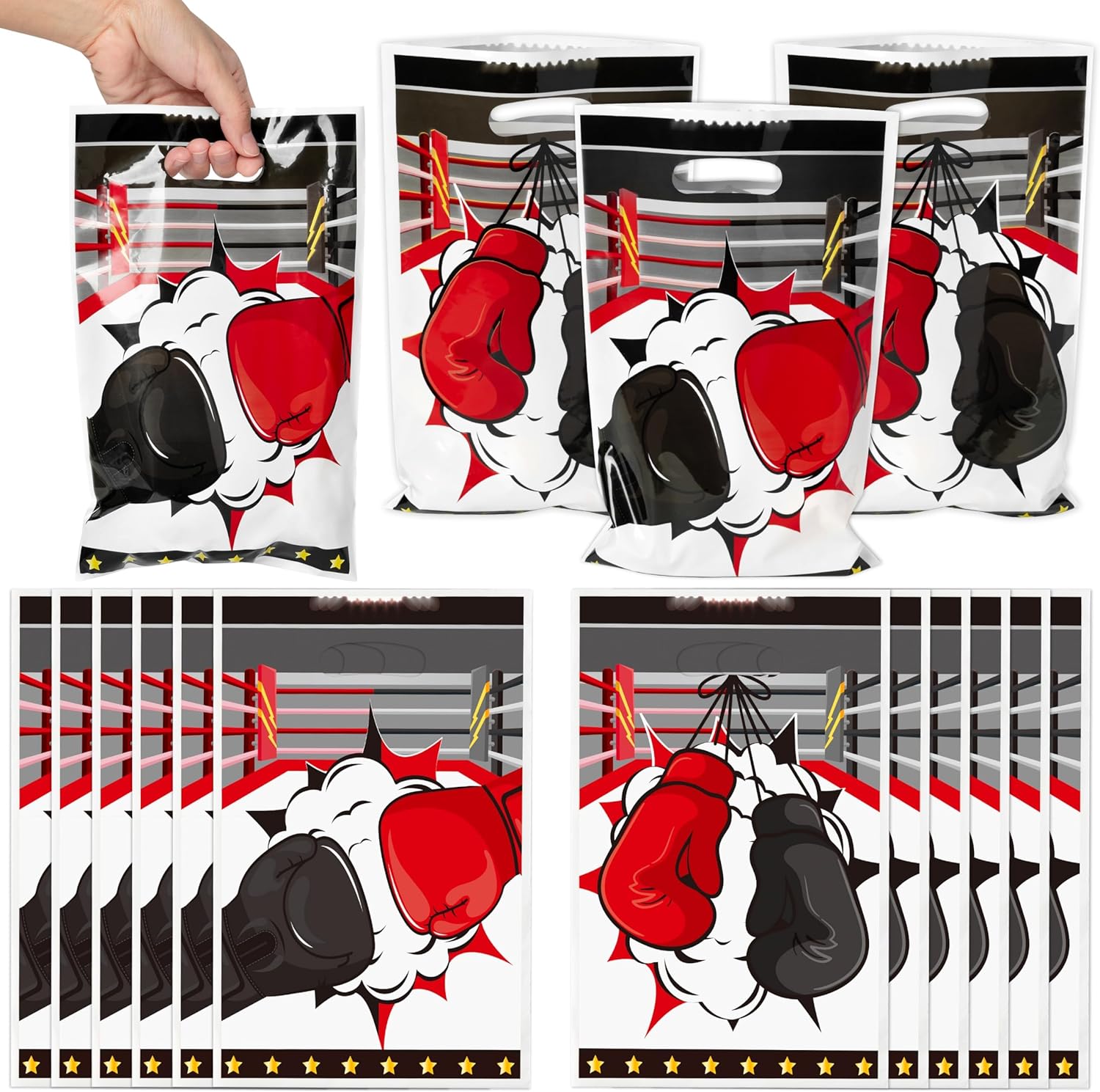 Amazon.com: ArowlWesh Boxing Party Favor Bags - 50Pcs Plastic Candy ...