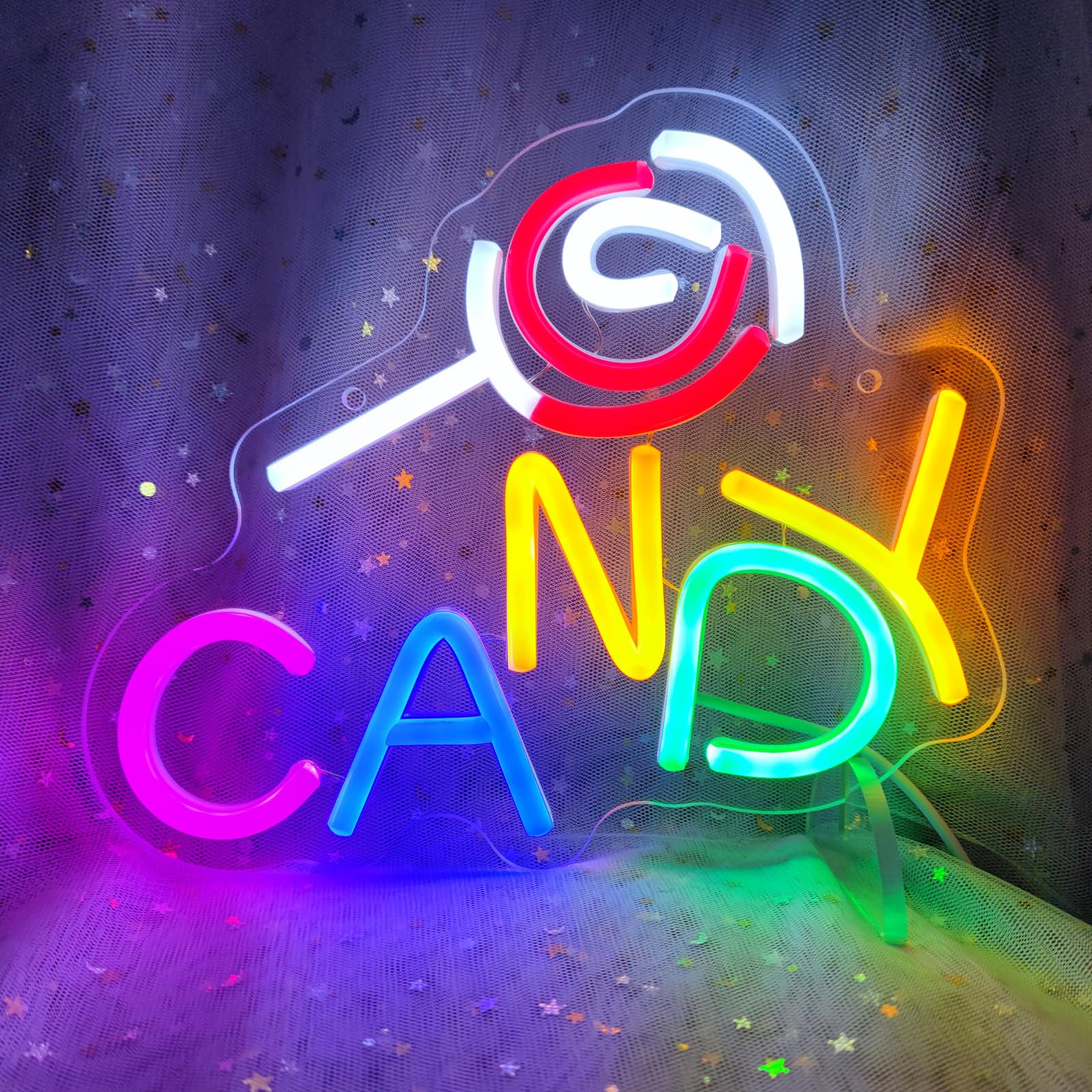 Amazon.com : Candy Neon Sign Candy Bar Signs Candy Shop Neon Candy Sign ...