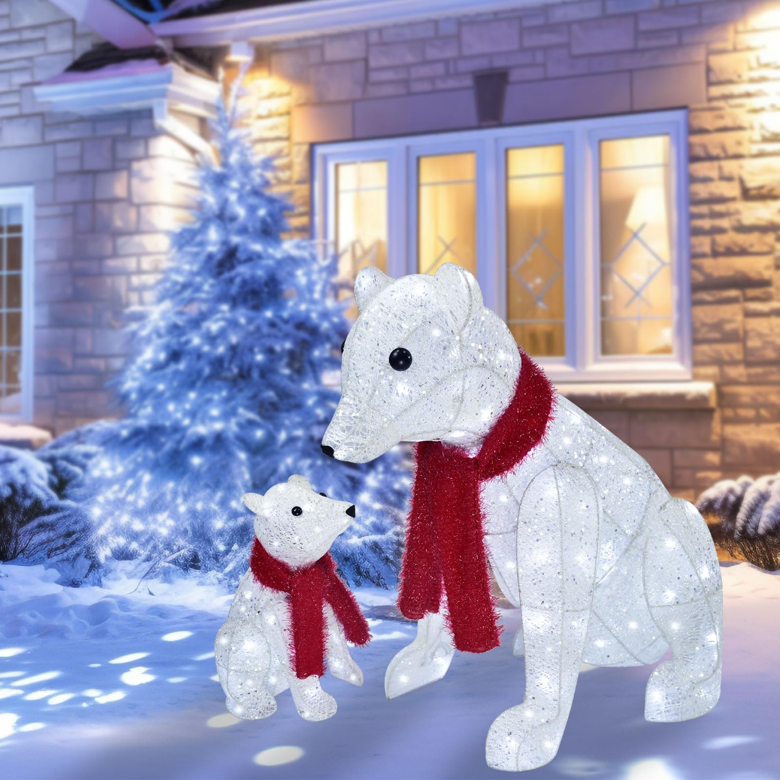 Amazon.com: Lighted Polar Bear Family 2PCS - Large All-Weather Pre-Lit ...