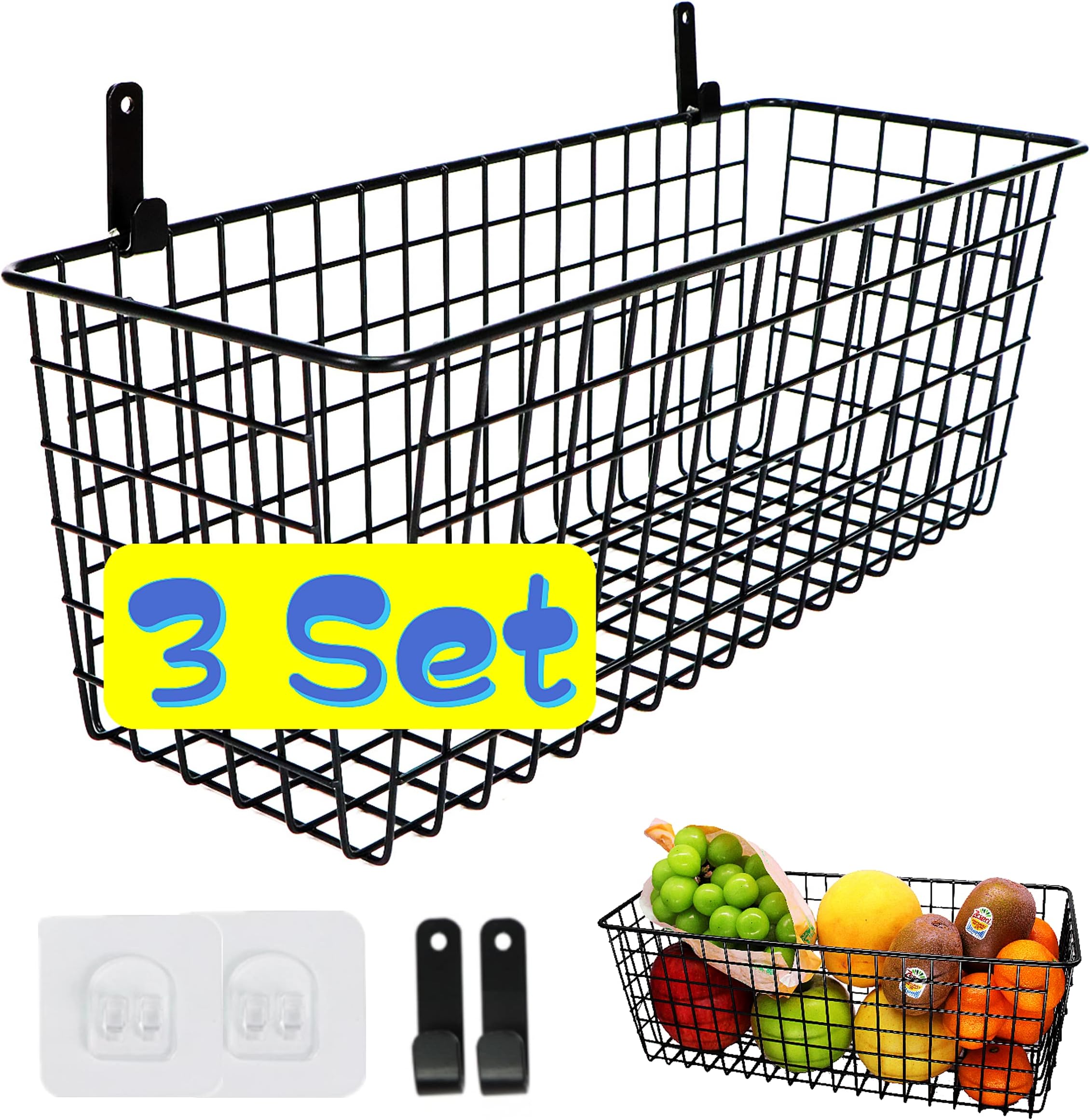 Amazon.com - Wall Mounted Wire Basket Kitchen Storage Pantry Organizer ...