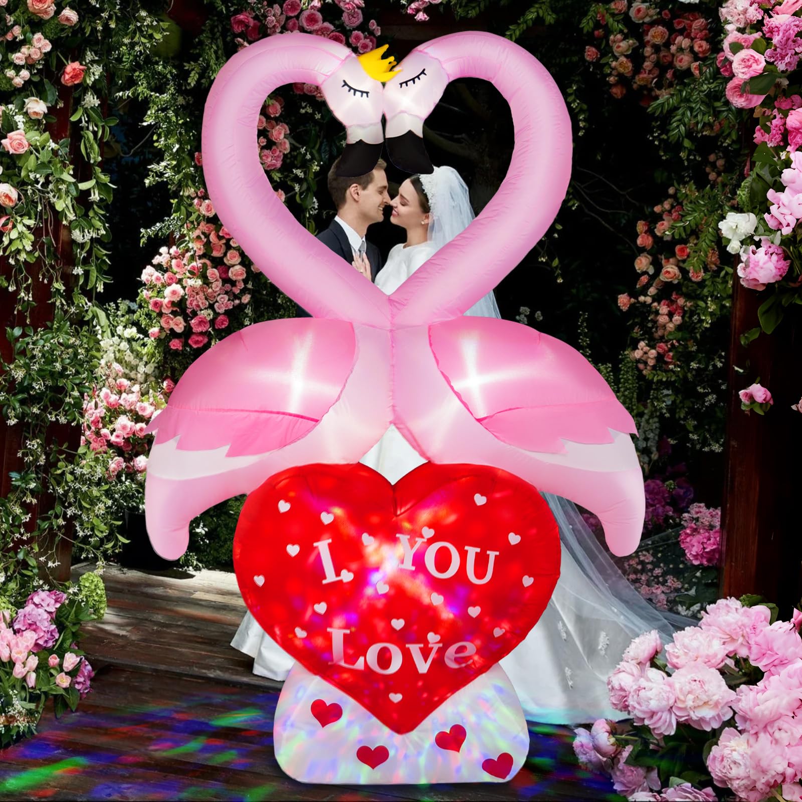 Snapklik.com : BRDJade 6FT Valentines Day Inflatables Couples Swan