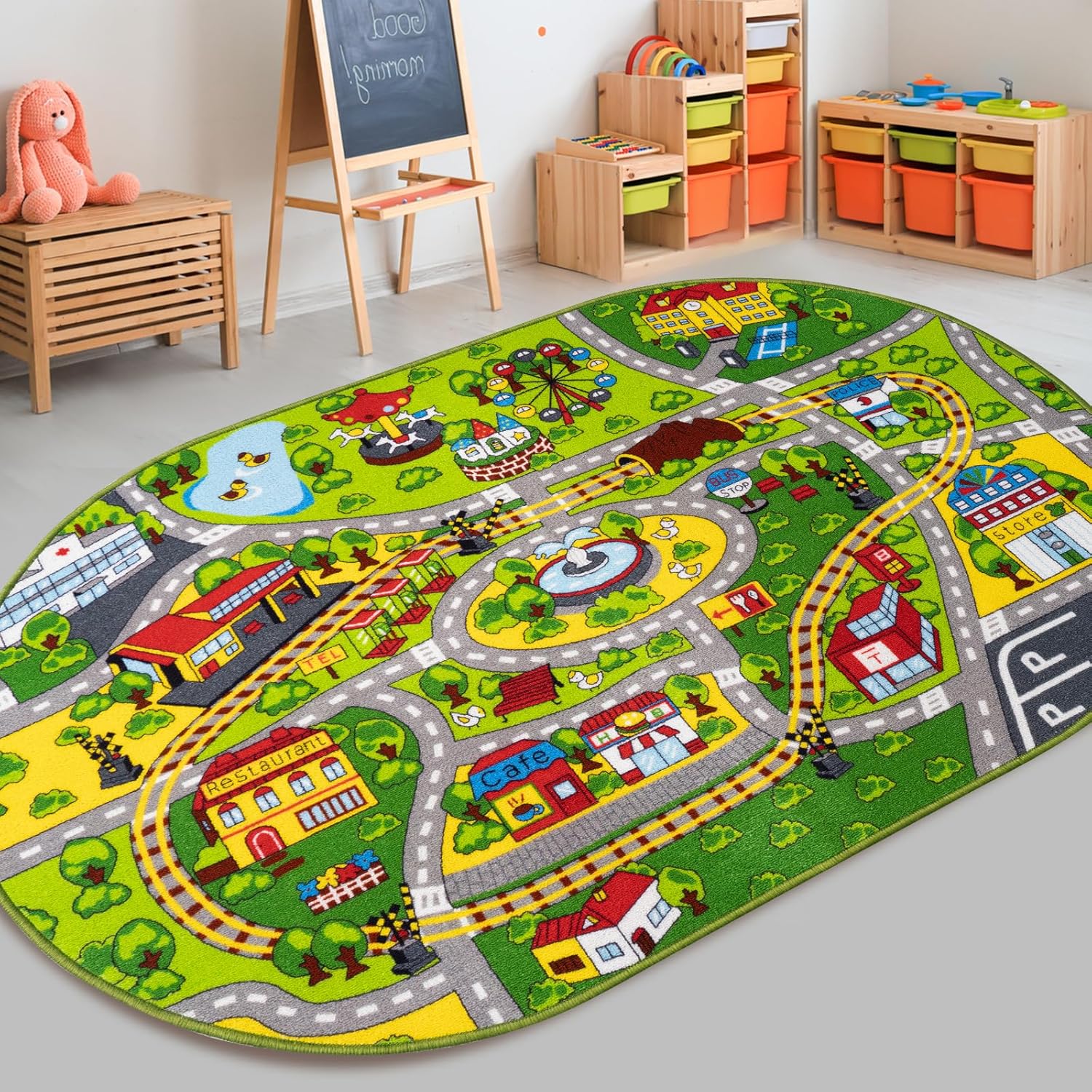 Amazon.com: Booooom Jackson Car Rug for Kids-Train Mat-Car Mat for Kids ...