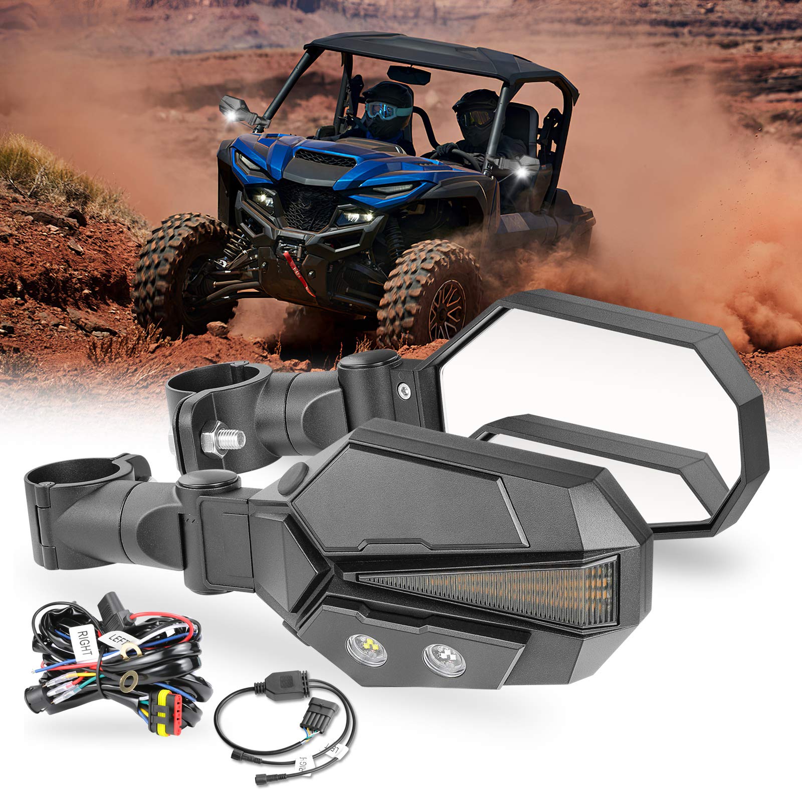 Utv Sideview Lighted Mirror Kits Niking Auto Utv Side View | Desertcart ...