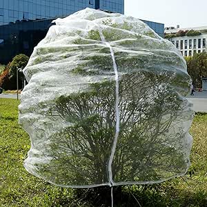 10 x 10 Ft Fruit Tree Netting with Zipper and Drawstring Large Garden Mesh Netting Cover ...