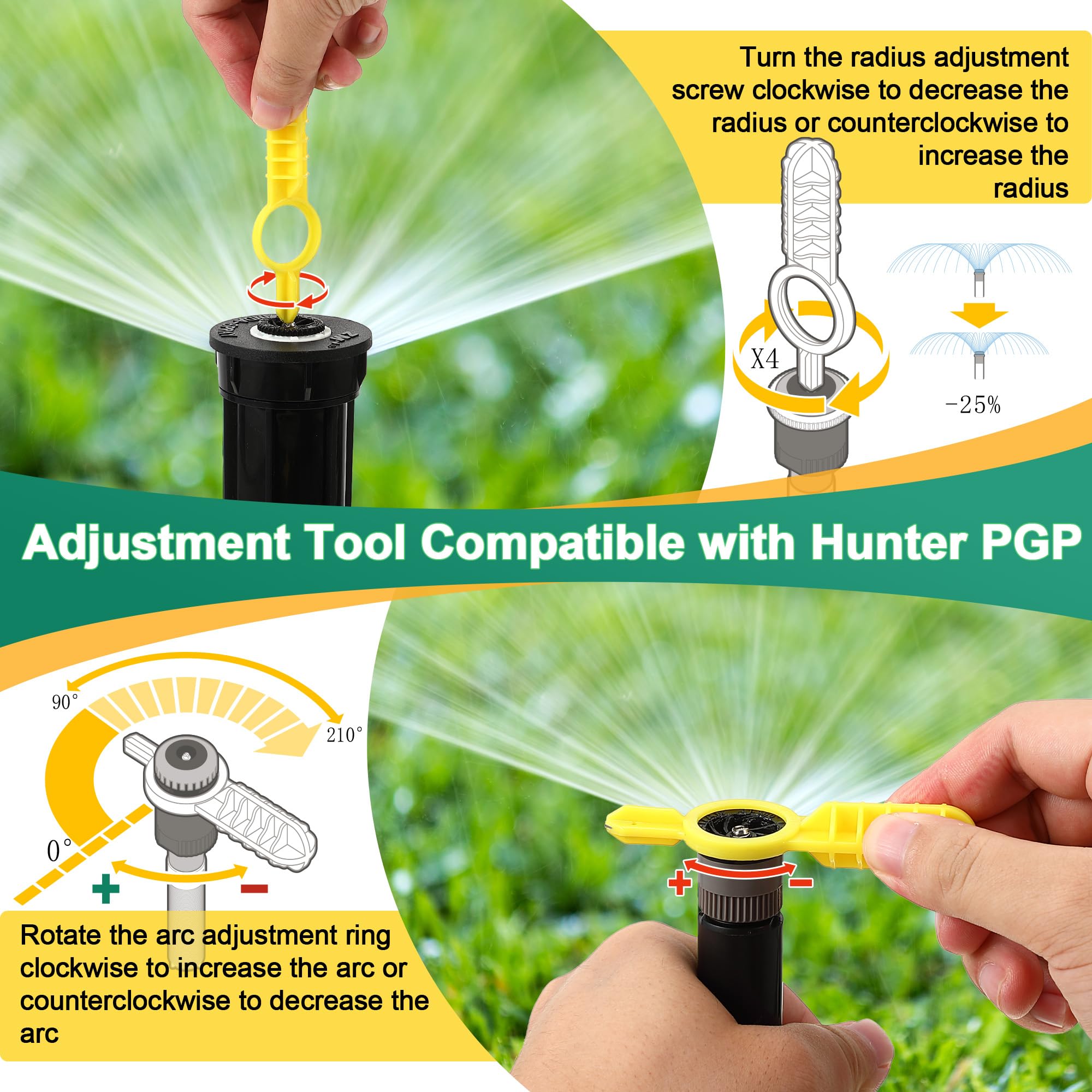 Rotating Sprinkler Head Adjustment Hunter PGJ Sprinkler Head