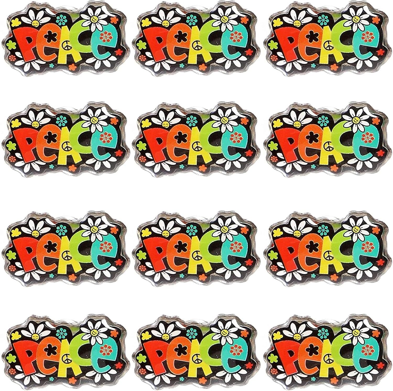 Amazon.com: Peace Lapel Pins, Enamel Pin Set (1 in, 12 Pack) : Clothing ...