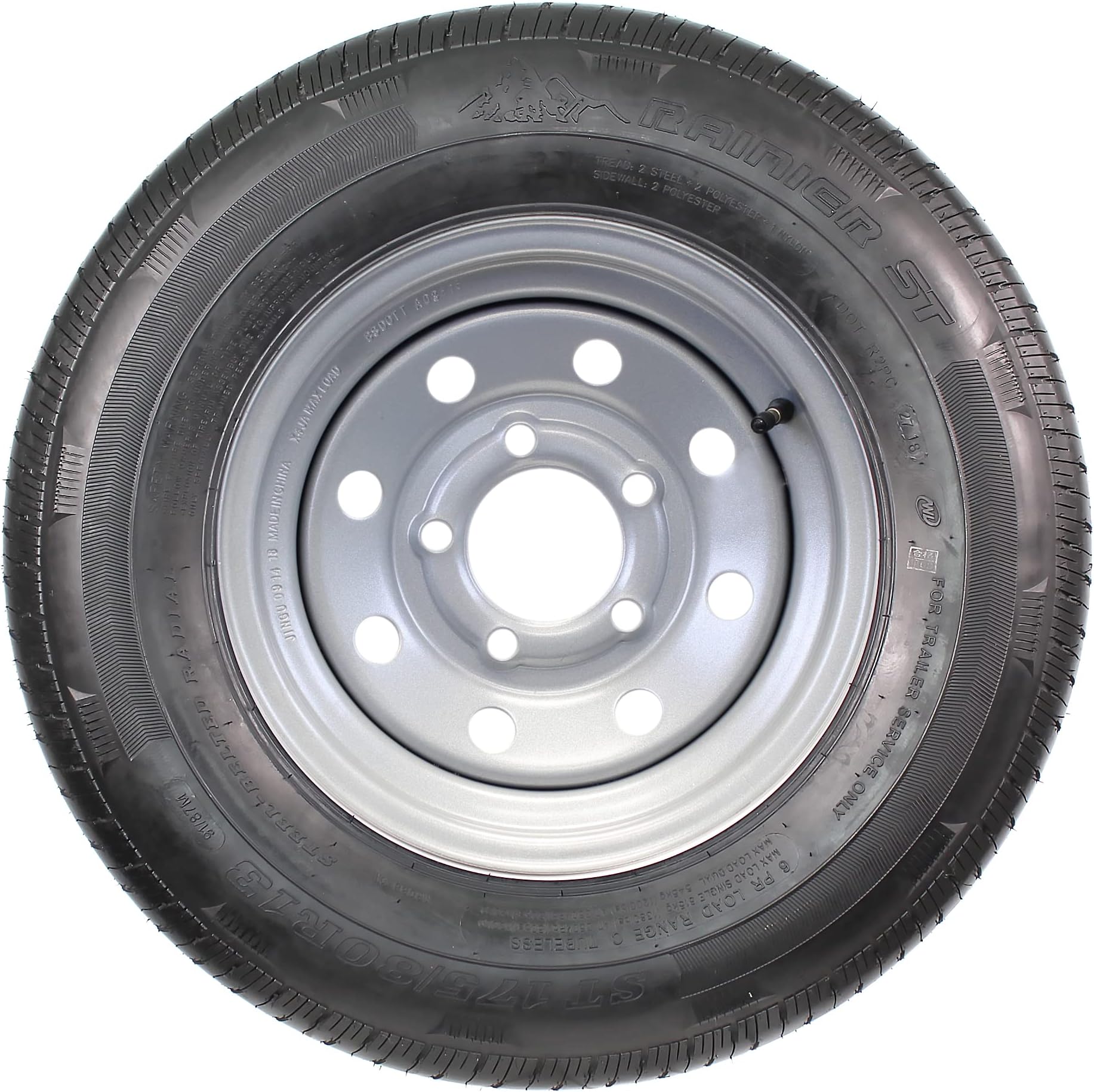 Amazon.com: eCustomRim Radial Trailer Tire On Rim ST225/75R15 225/75-15 ...
