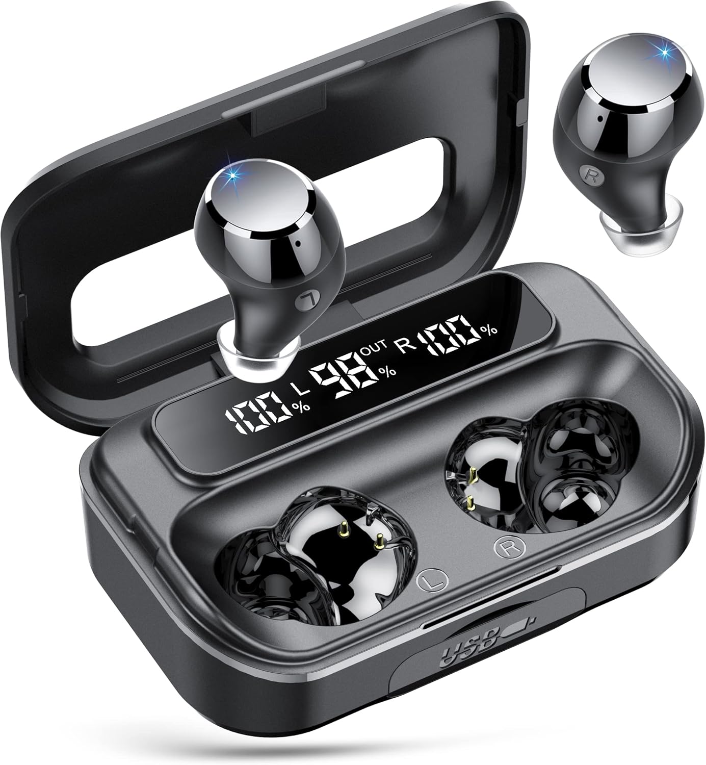 Amazon.com: Bluetooth 5.3 Wireless Earbuds with Deep Bass, 100H ...