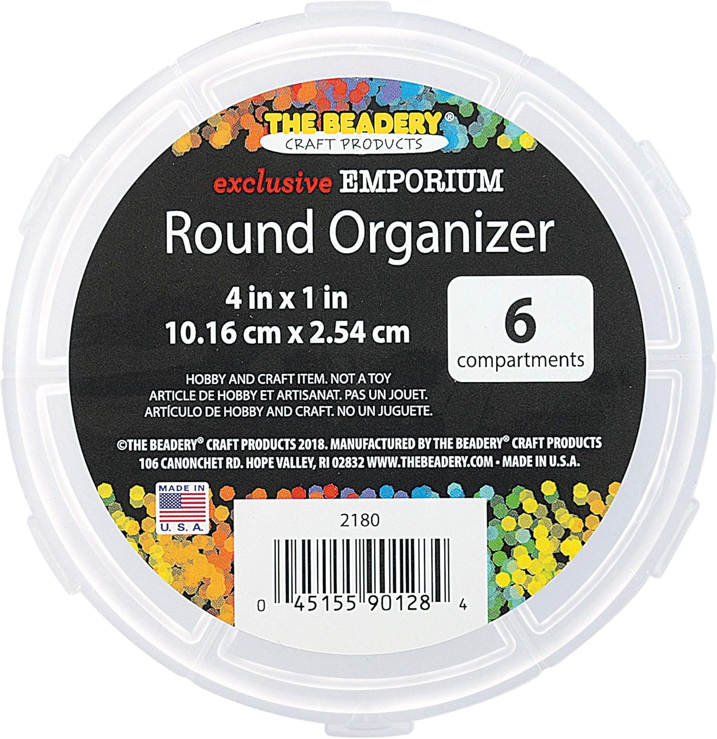 Amazon.com: The Beadery 6 Compartment Round Organizer Storage Container ...