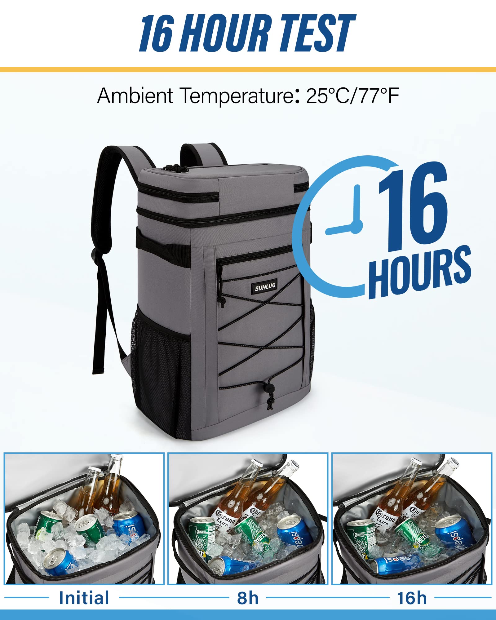 Snapklik.com : SUNLUG Cooler Backpack 30 Cans Large Backpack Cooler ...