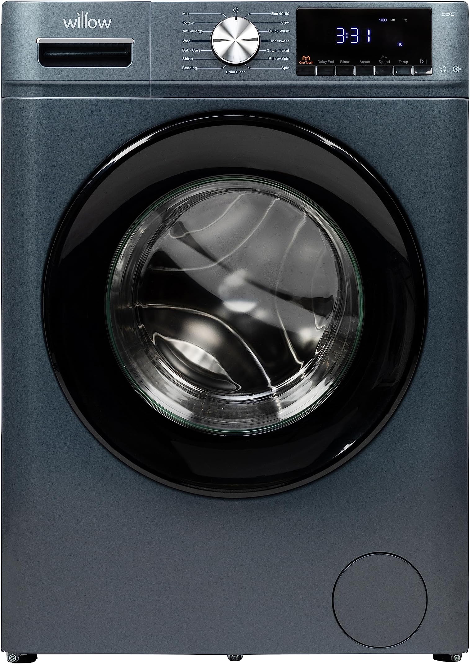 Willow WWM81400IG 8kg 1400 Spin Washing Machine with16 Washing Programs ...