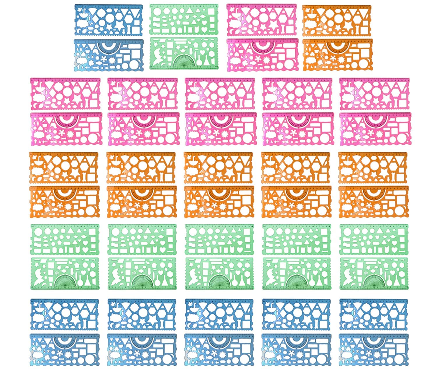 Kidivo Multicolor Geometric Multi shape Ruler/Scale Creative Art ...