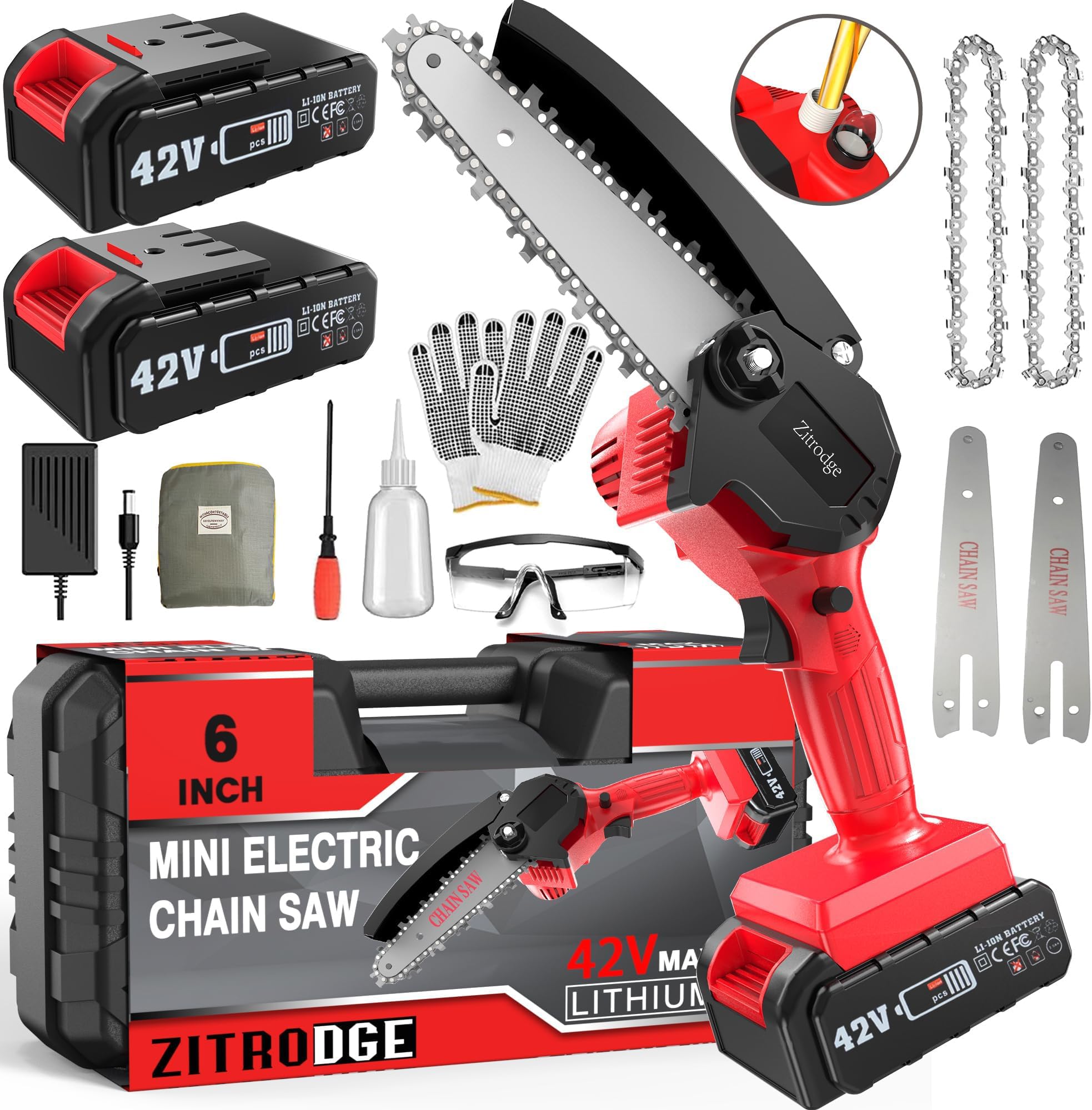 Amazon.com : Mini chainsaw 6inch Cordless Electric Chainsaw, Portable ...