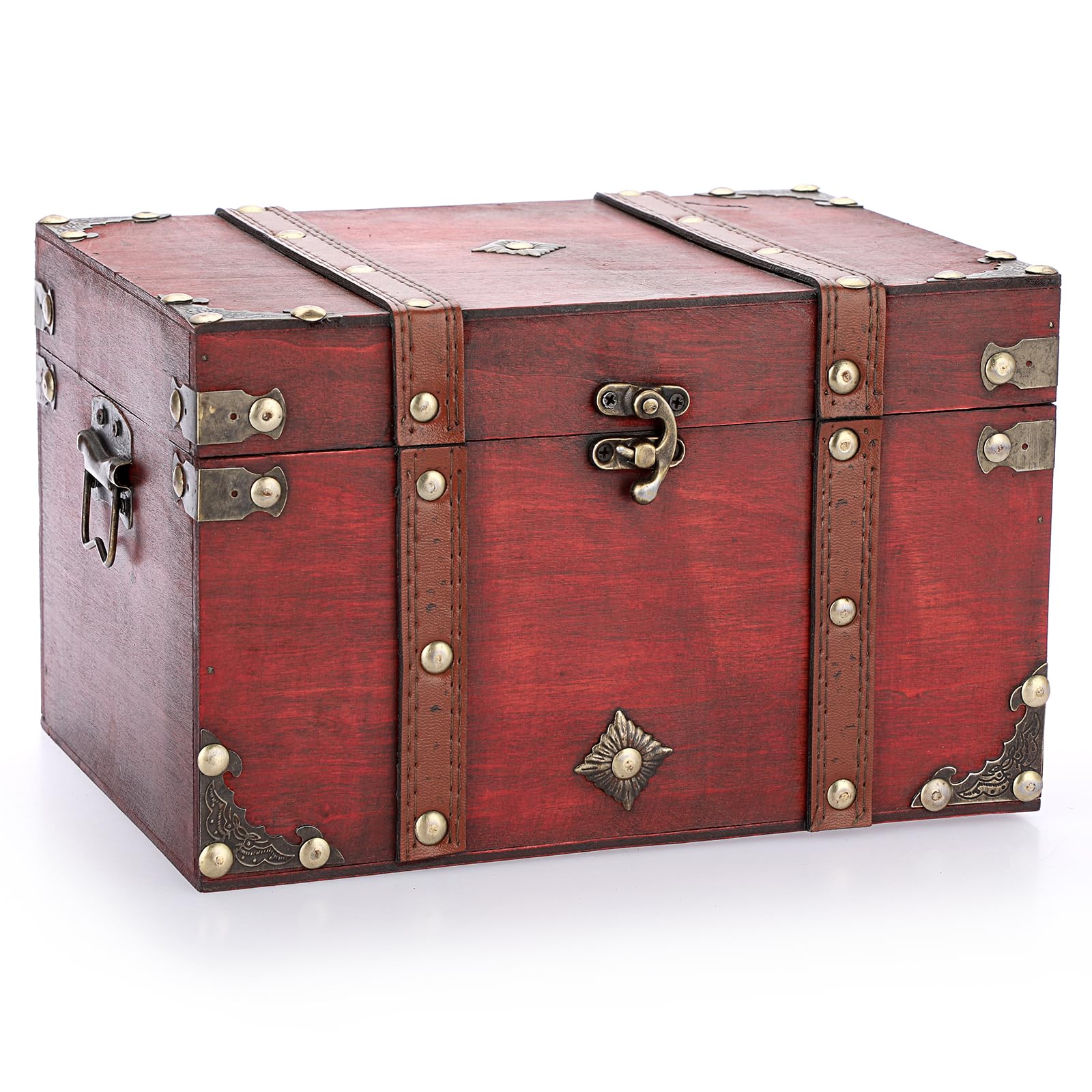 SUMNACON Vintage Wooden Storage Box Chest, Decorative Jewelry Trinket ...