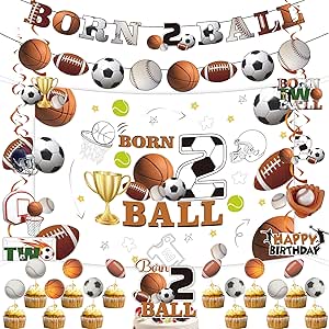 Amazon.com: Born 2 Ball Birthday Decorations - 24 Pcs Born Two Ball ...