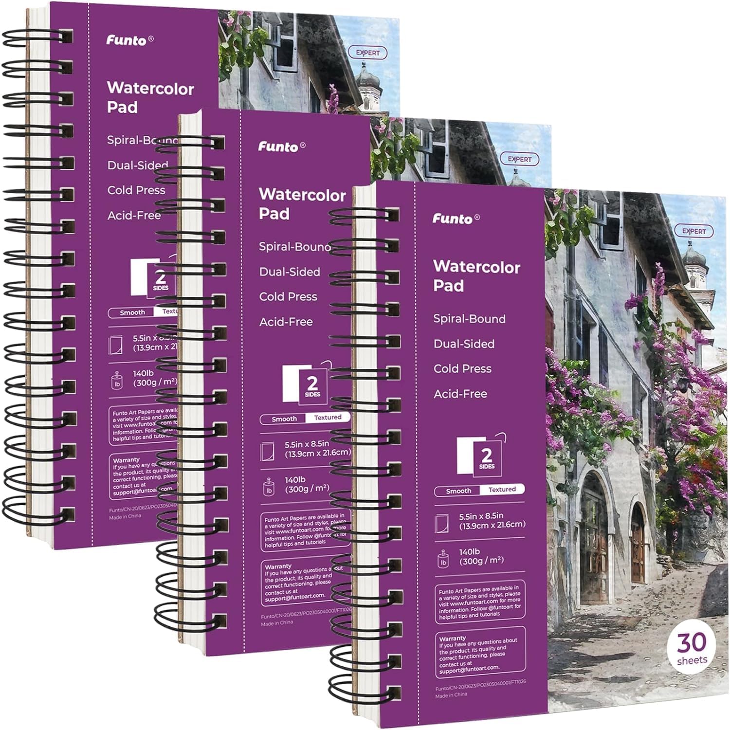 Amazon.com: Grumbacher 8" x 8" Cold Press Watercolor Paper Pad, 140 lb ...