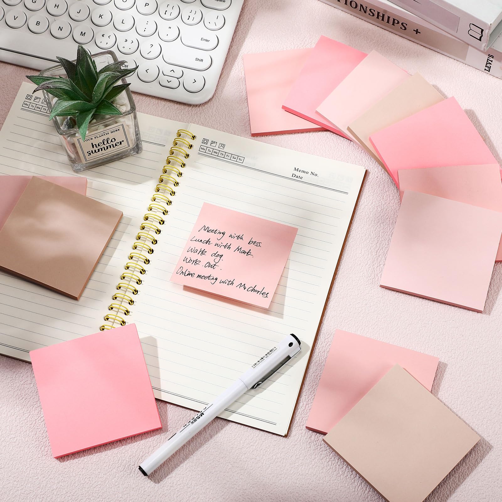 Snapklik.com : 12 Pads Pink Sticky Notes 3x3, Self Stick Notes Pads ...