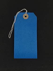 Amazon.com : 250 Blue Strung Tags 120 x 60 mm String Tie on Parcel ...