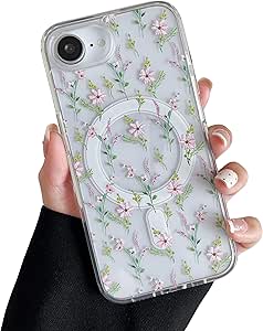 Amazon.com: ZTOFERA for iPhone 16e Magnetic Case Compatible with Magsafe, Aesthetic Floral ...