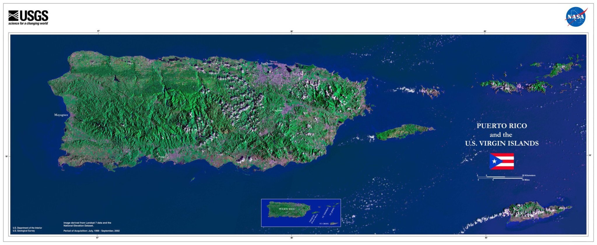 Mapa Digital De Puerto Rico San Juan Puerto Rico. Satélite De Baja