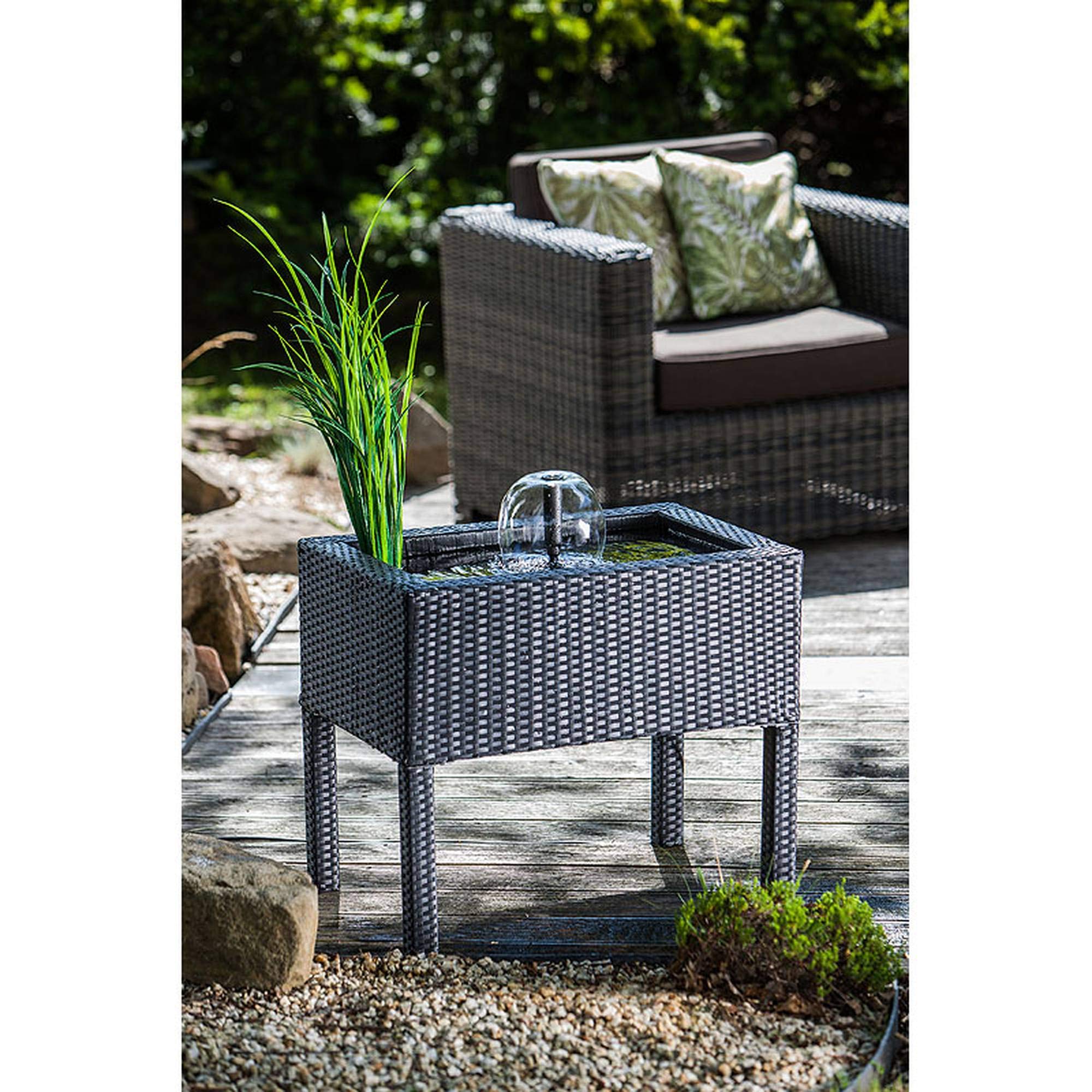 Heissner Rattan Patio Pond, Black, One Size : Amazon.co.uk: Garden