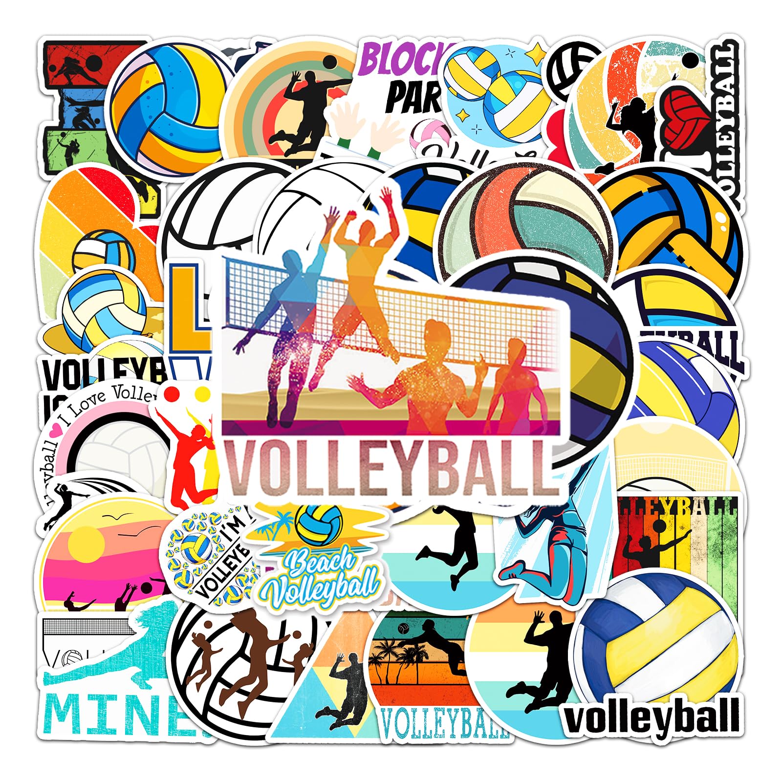 Amazon.com: 150PCS Volleyball Stickers,Motivational Vinyl Volleyball ...