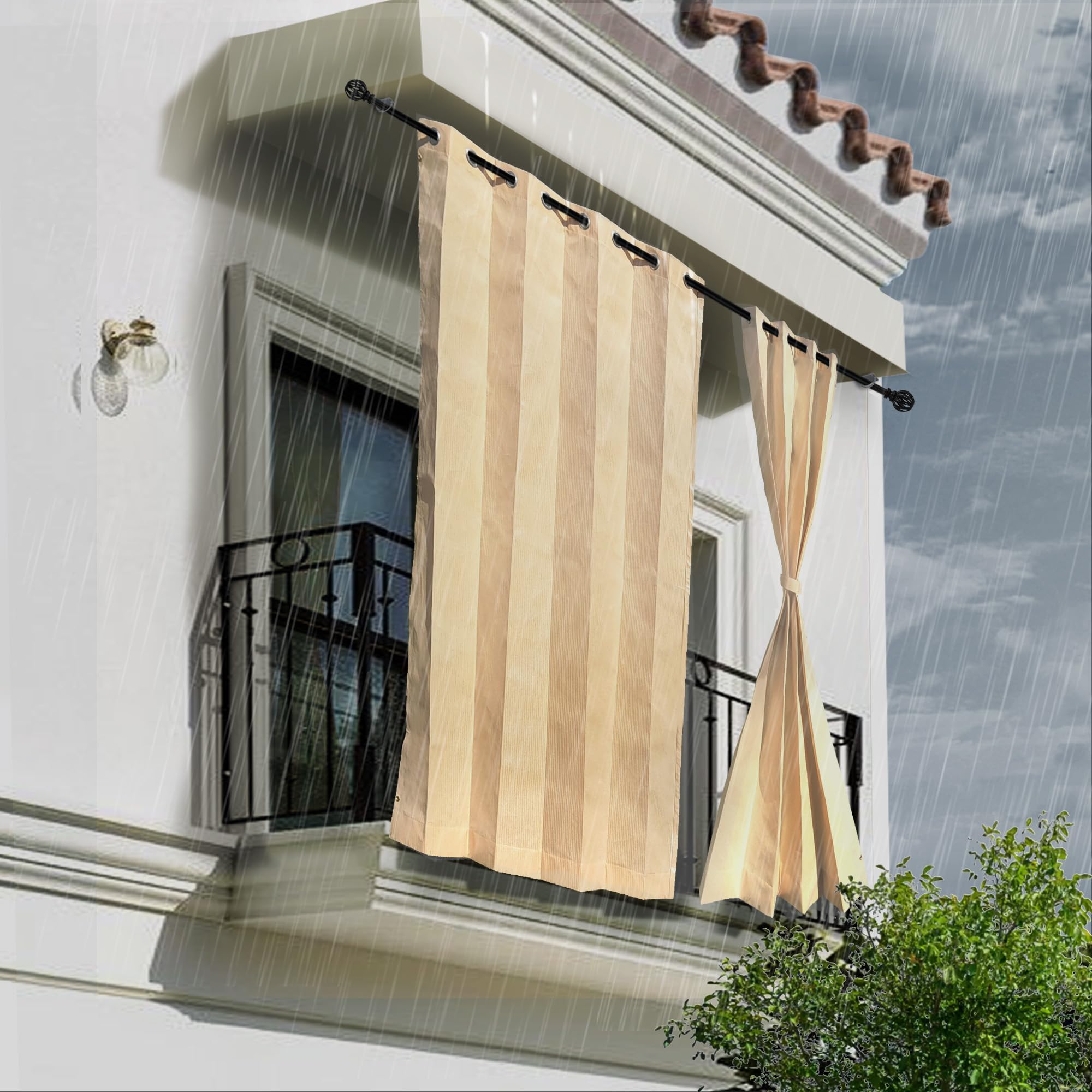 HIPPO 260 GSMWaterproof Plastic Outdoor Balcony Curtain Sun & Rain ...