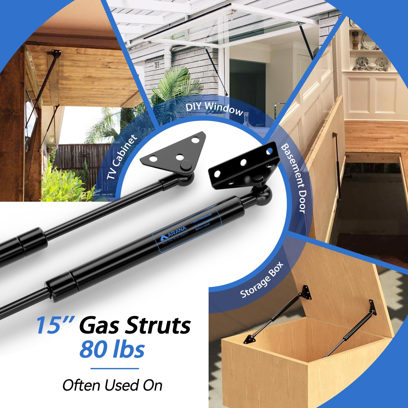 Rv Tv Mount ARANA 15 Inch Lift Support Struts Gas Spring Shocks 300 N ...