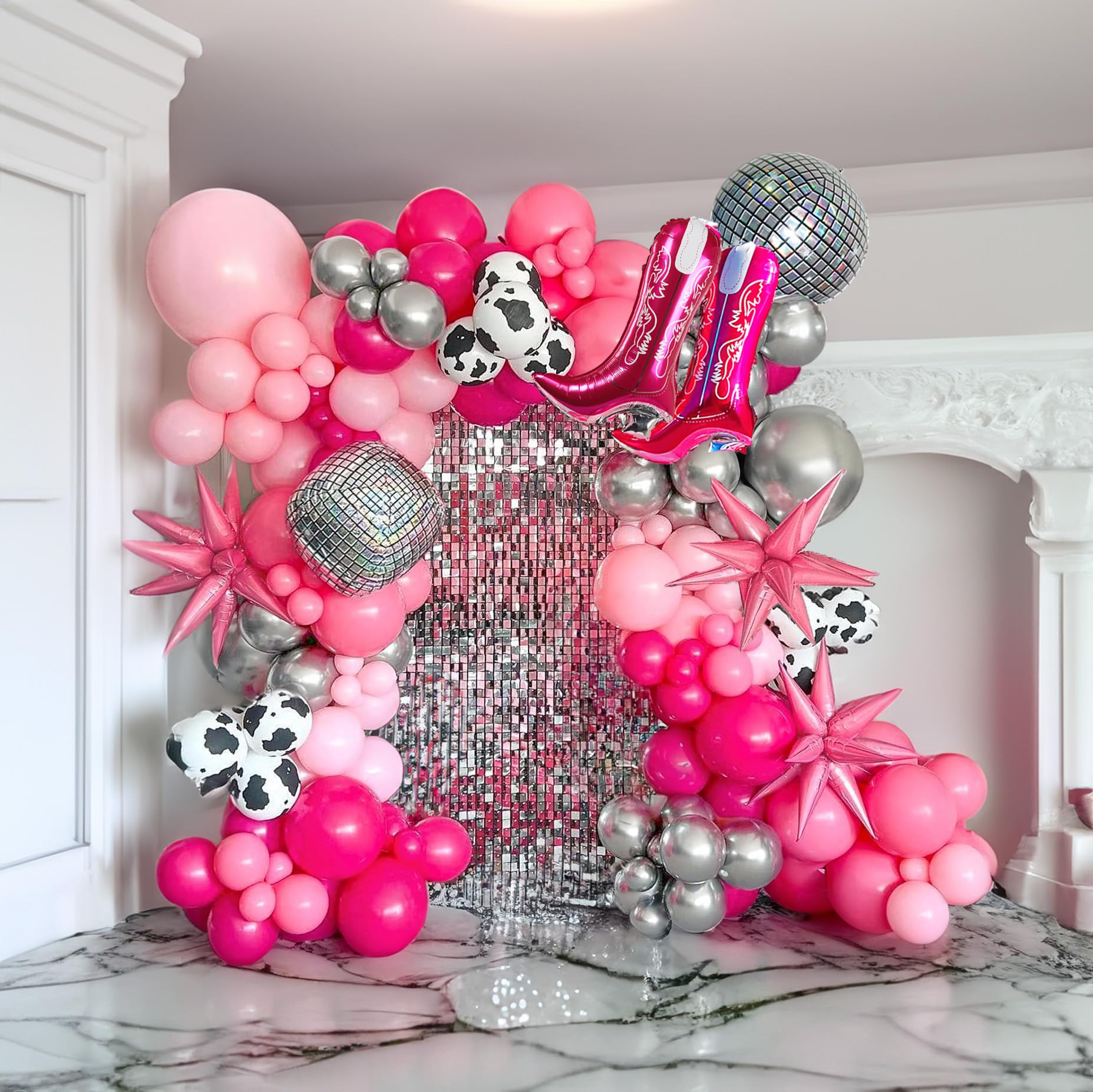 Amazon.com: Cow Girl Balloon garland arch Kit 118PCS with Hot Pink ...