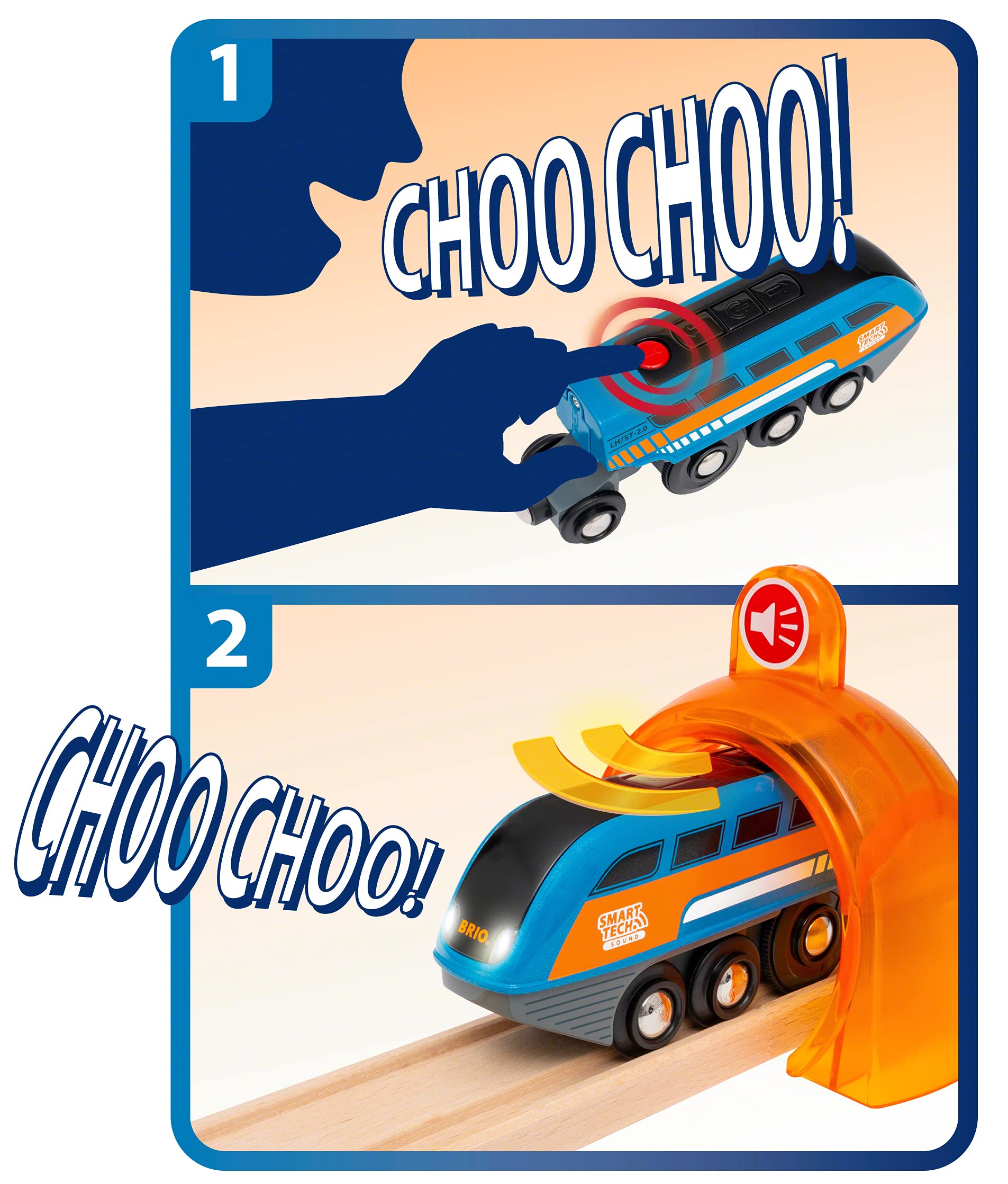 Buy BRIO World Smart Tech Sound Action Tunnel Deluxe Train Set for Kids ...