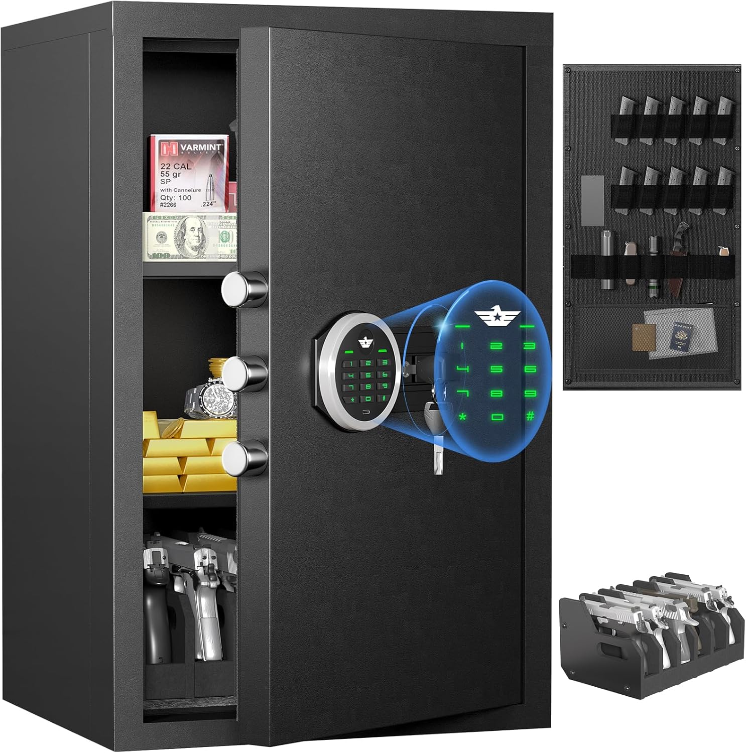 6.0 Cu ft Large Safe Box, Unassembled Digital Money Safe with Backlit ...