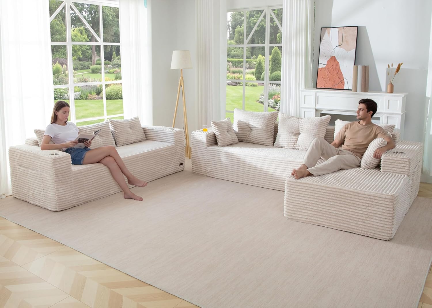 Amazon.com: MAXYOYO Modular Sectional Couch with L-Shape Chaise and ...