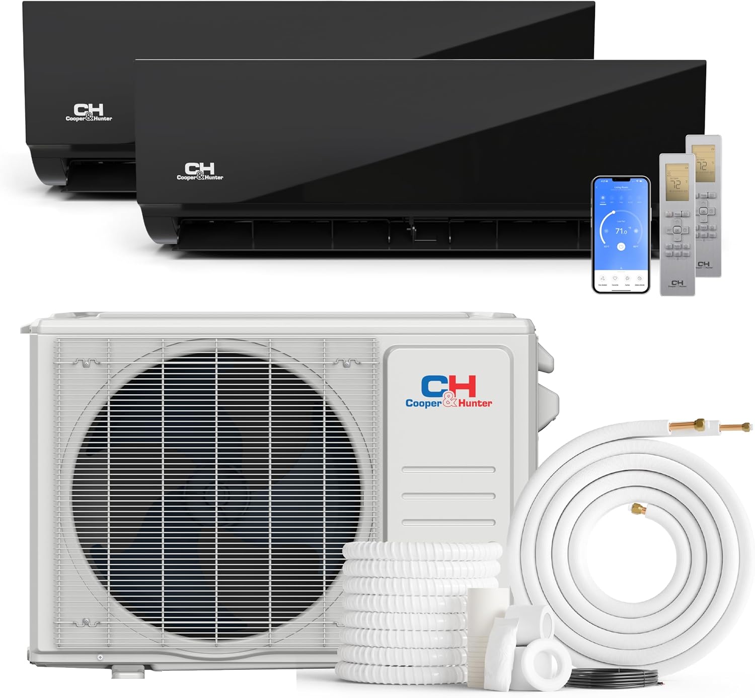 Amazon.com: Cooper & Hunter 18,000 BTU 2-Zone Ductless Mini Split Air ...