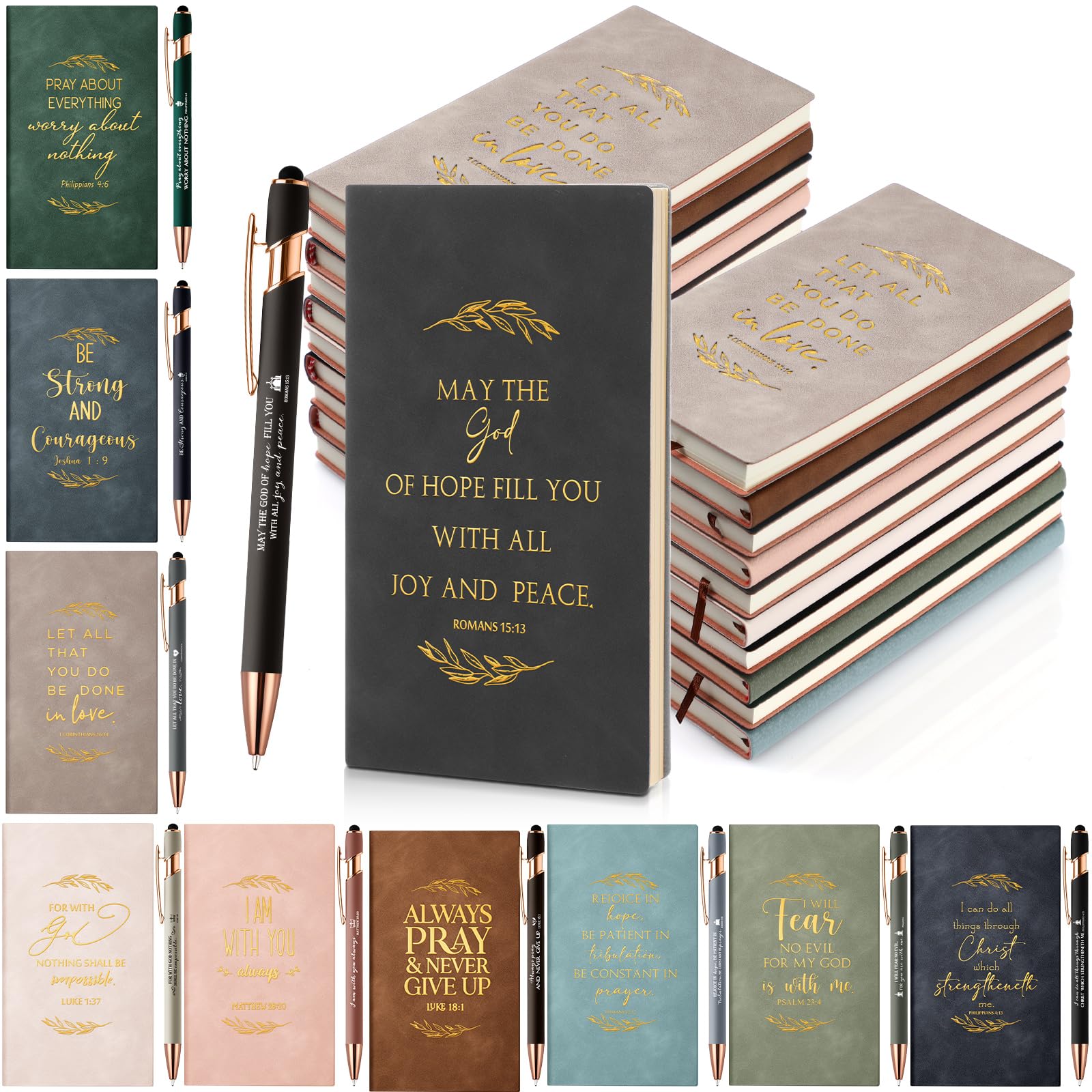 Snapklik.com : Crtiin 40 Pcs Christian Notebooks Bulk Religious Notepads
