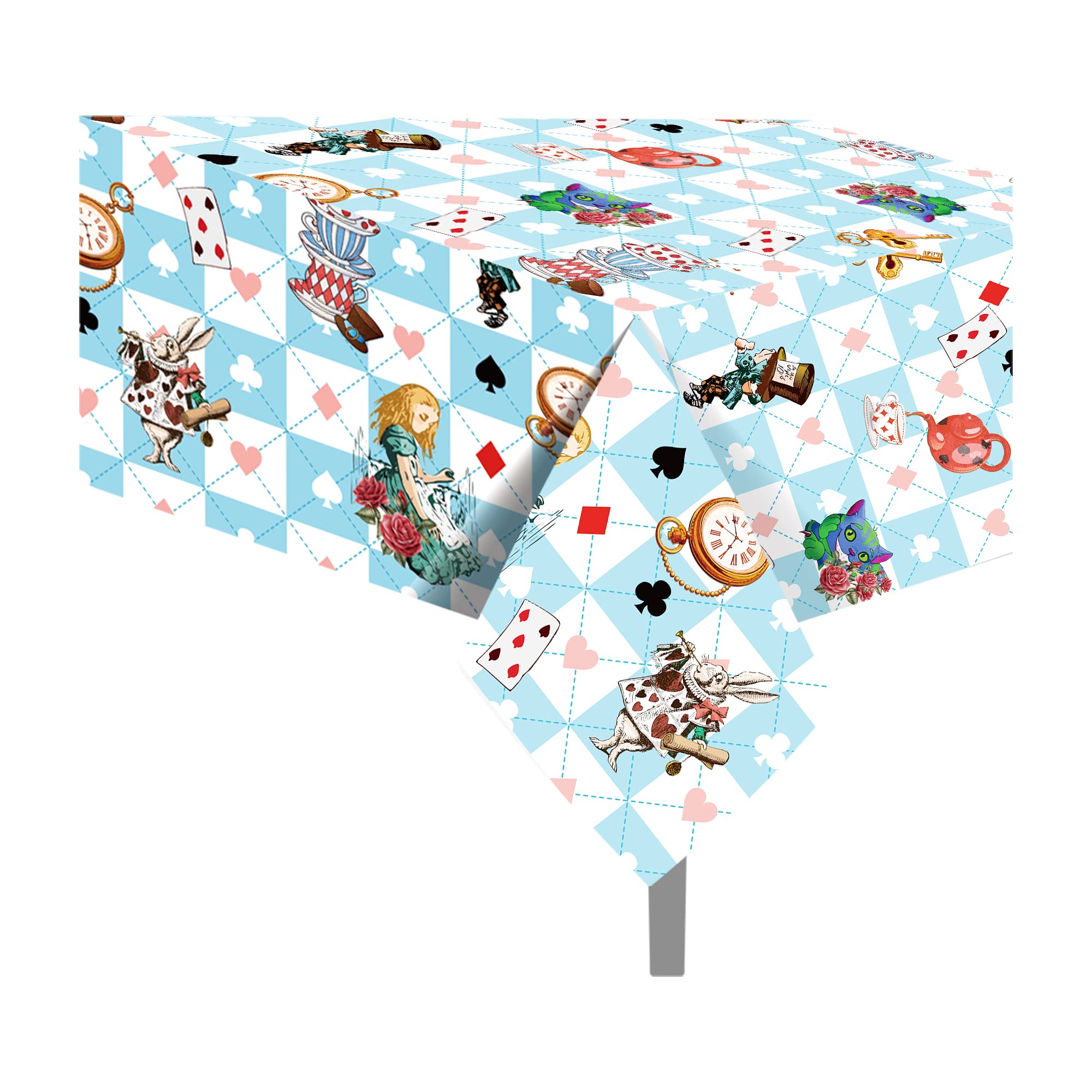 Amazon.com: CC HOME 2 Pack Tea Party Plastic Tablecloth 54 x 87 Inch ...