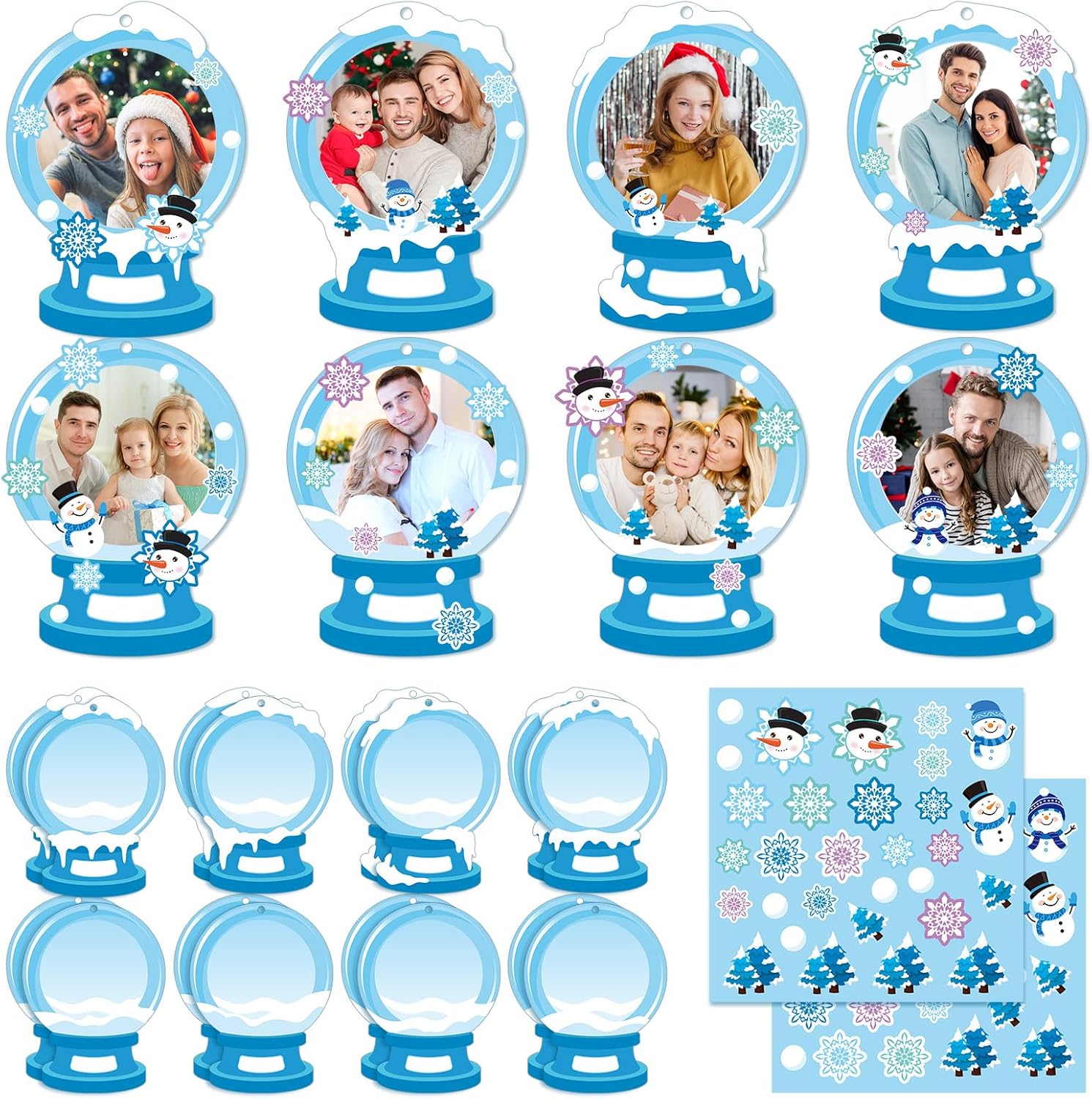 Amazon.com: Dianelhall 24 Sets Winter Picture Frame Craft Kit Christmas ...