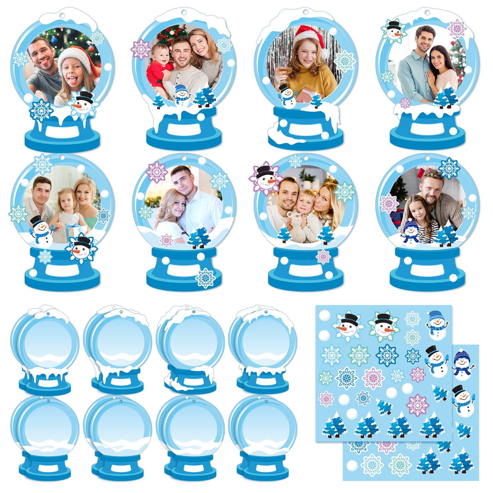 Amazon.com: Dianelhall 24 Sets Winter Picture Frame Craft Kit Christmas ...