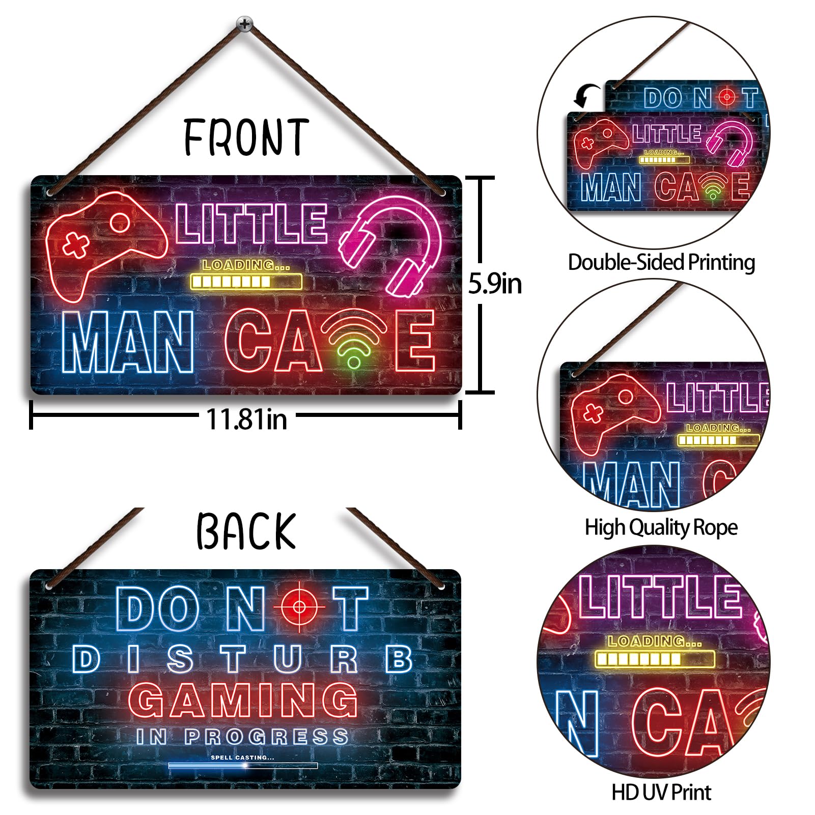 Snapklik.com : Little Man Cave Sign, Game Room Decor For Boys, Gaming ...