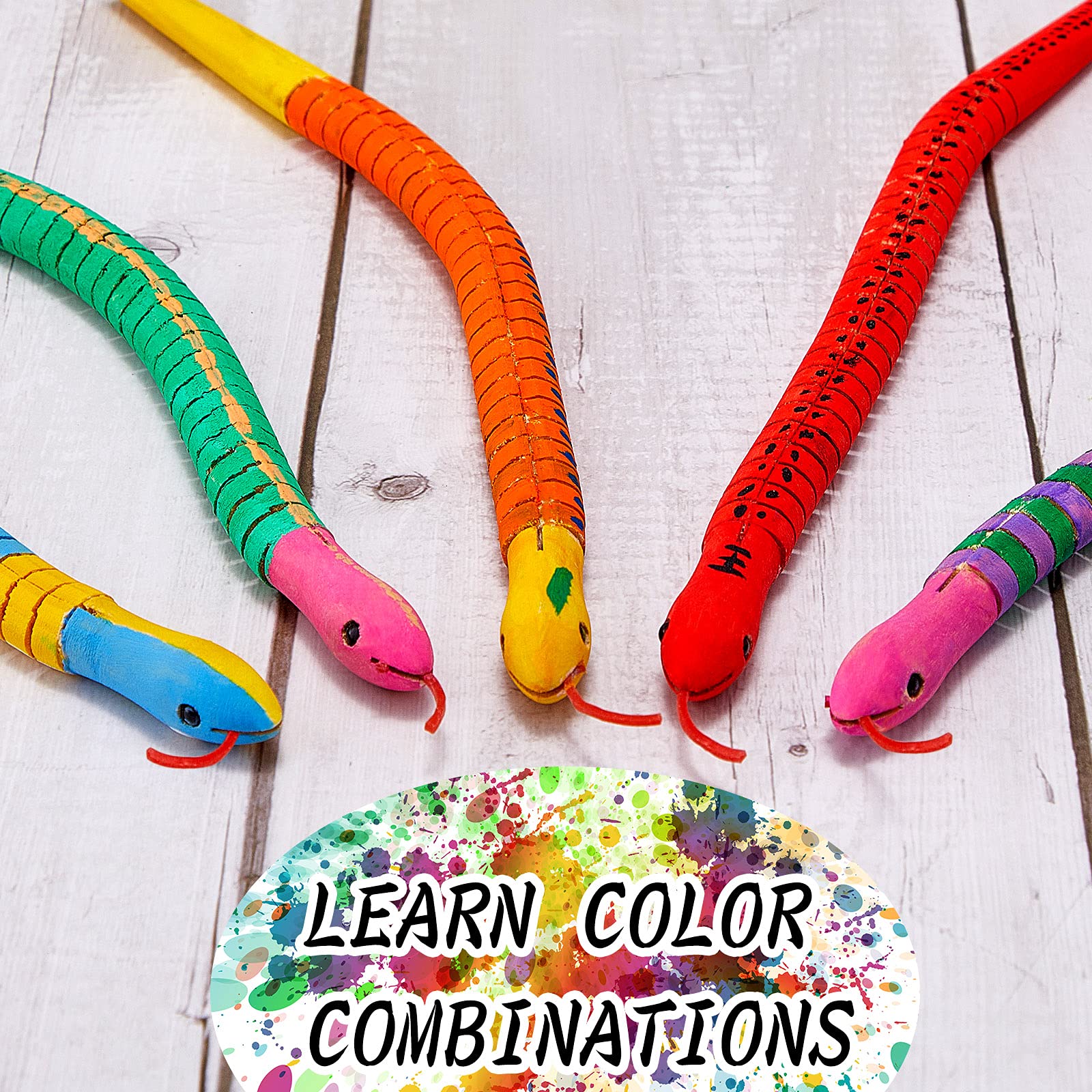 Snapklik.com : 80 Pieces 12 Inch Wooden Snakes Unfinished Wiggly ...