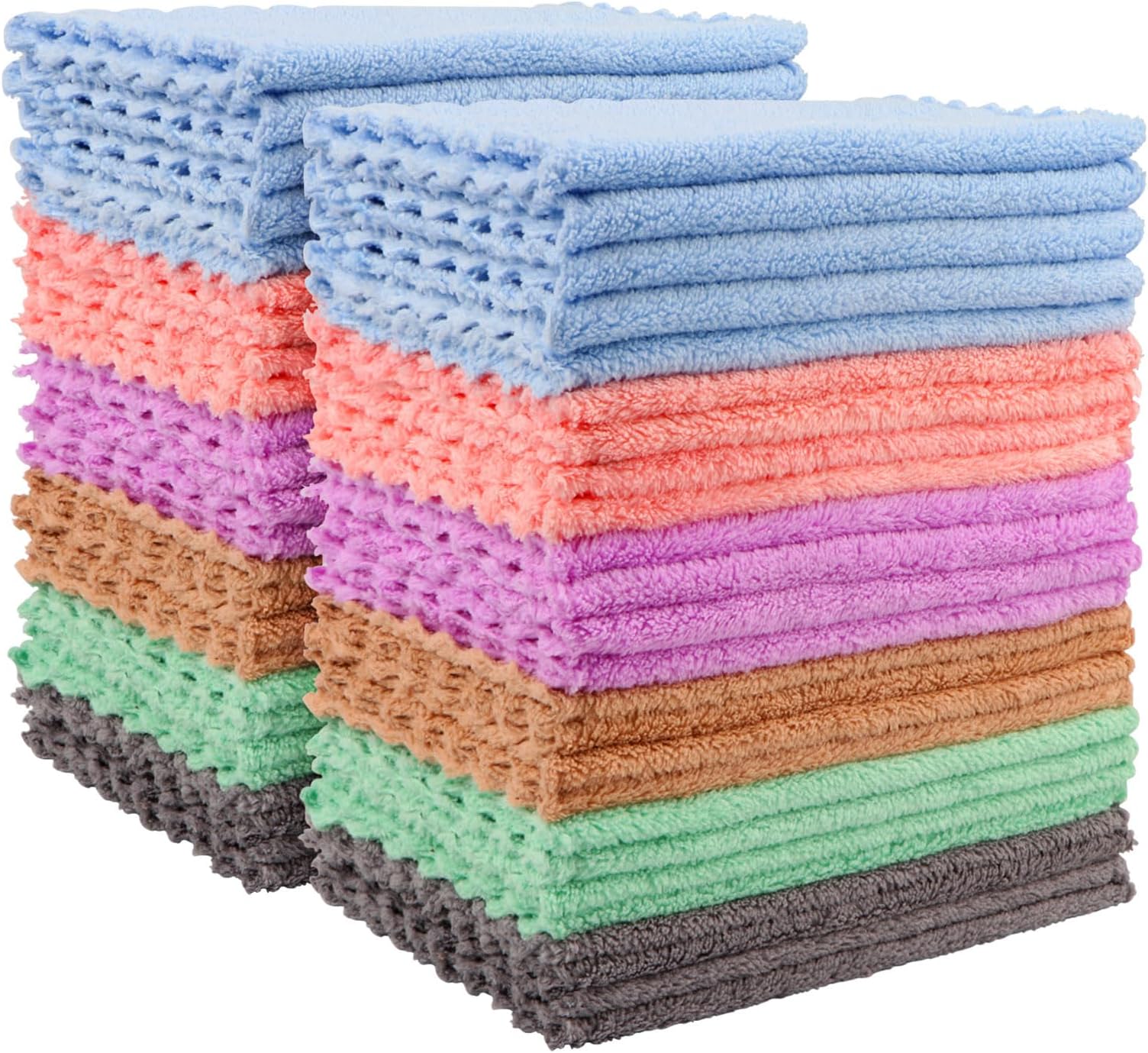 Amazon.com: 20 Pack Cleaning Cloth Kitchen Cloth, Dish Towels Super ...