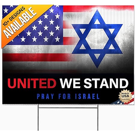 Amazon.com : We Stand with Israel Sign, I Stand with Israel, USA ...