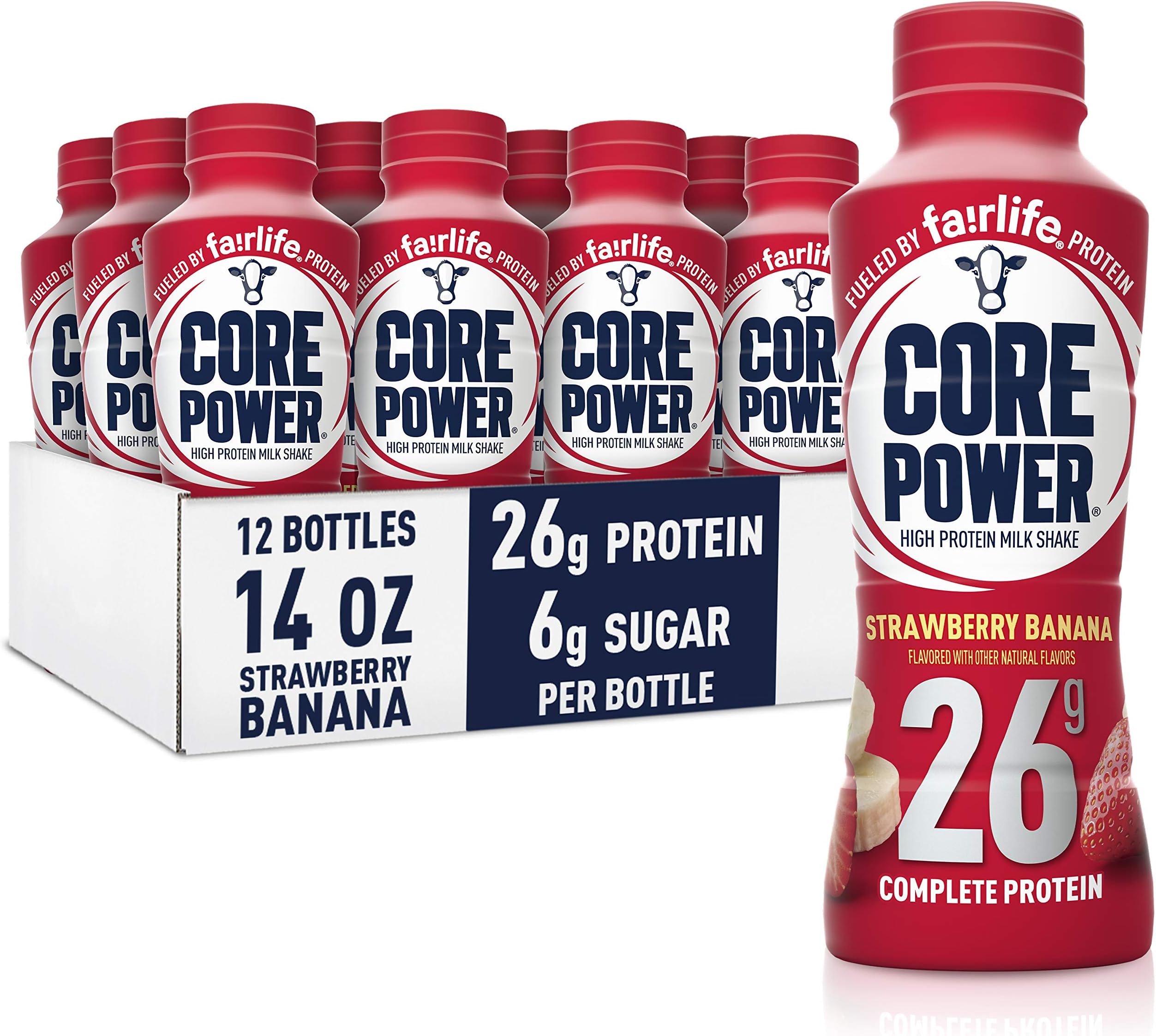 Amazon.com : Core Power Protein Shake, Strawberry Banana, 26g Bottle ...