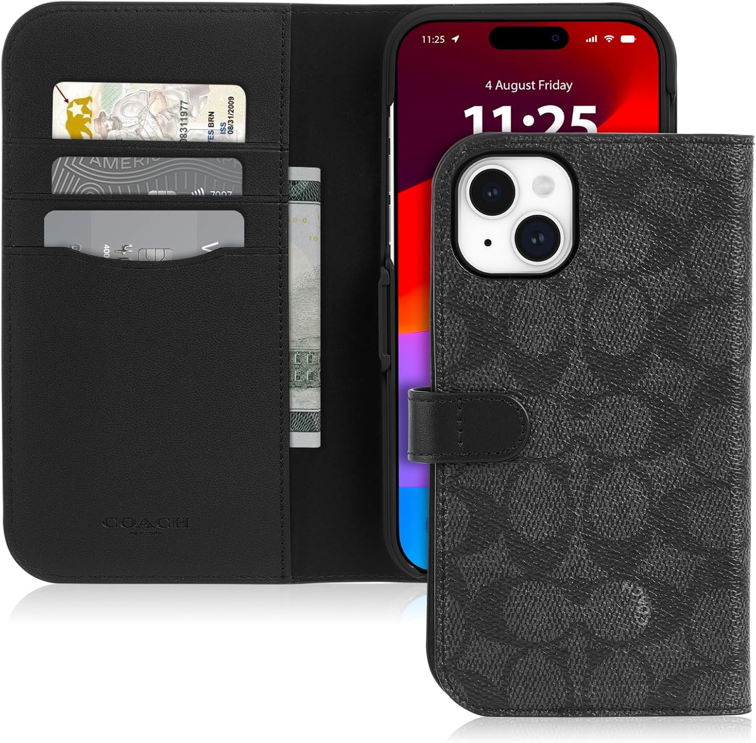 Brandclub - Coach Signature Canvas Two Piece Detachable Wallet Folio ...