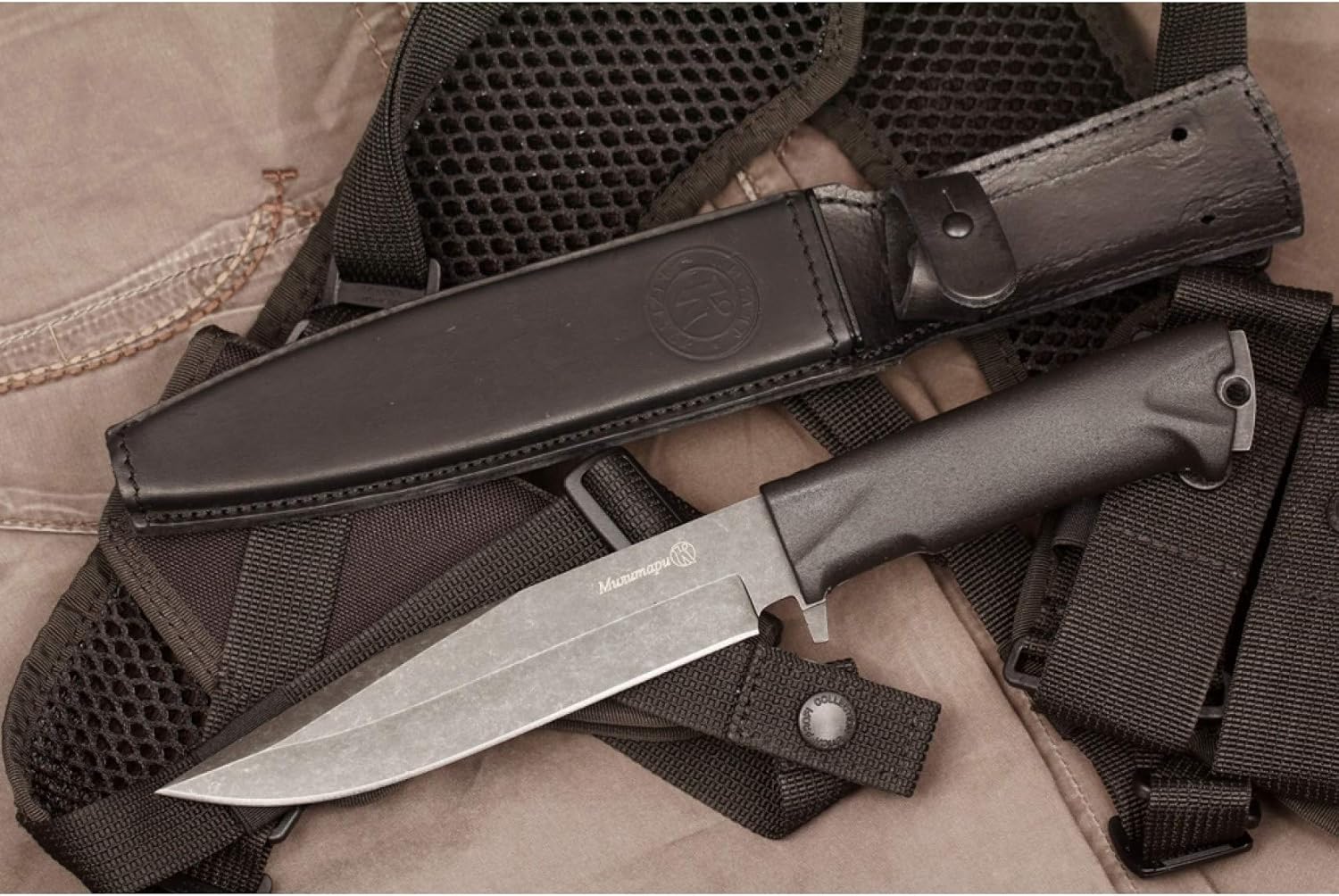 Amazon.com : Kizlyar Russian Combat Knife Military Steel AUS 8 Knives (Black Handle) : Sports ...