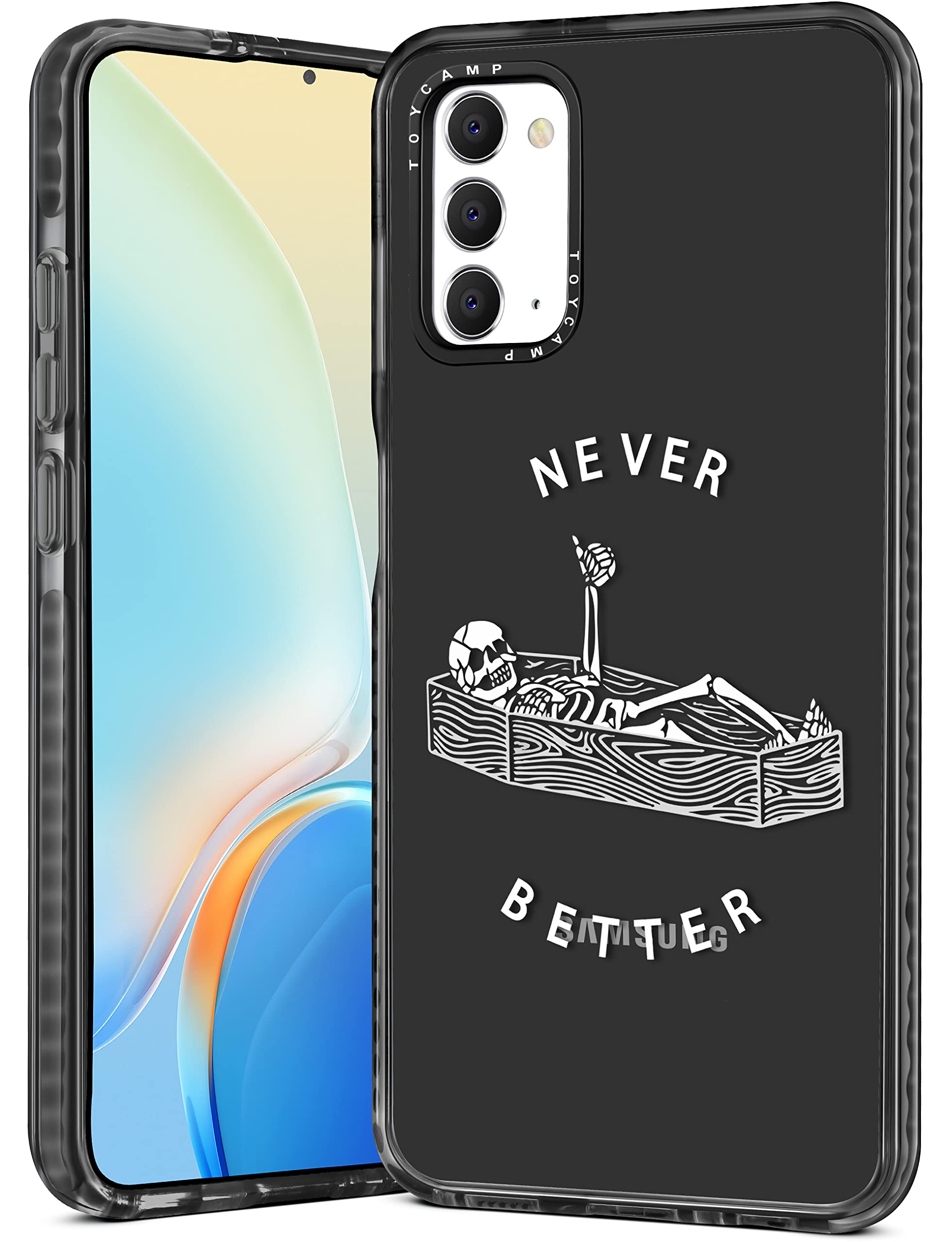 Amazon.com: Toycamp for Samsung Galaxy A02S Case, Funny Lying Skeleton ...