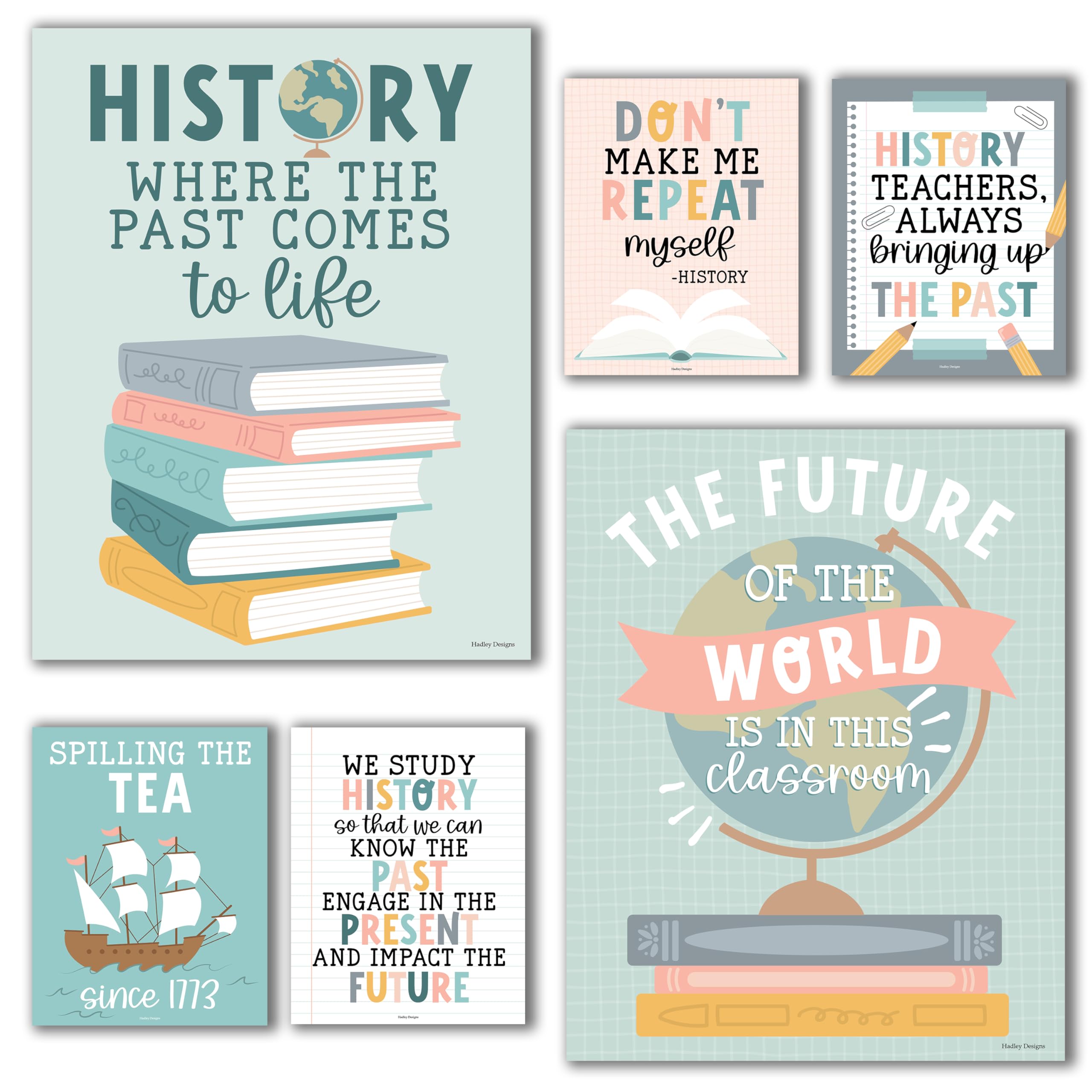 Amazon.com: 6 Boho US History Classroom Decor - US History Posters ...