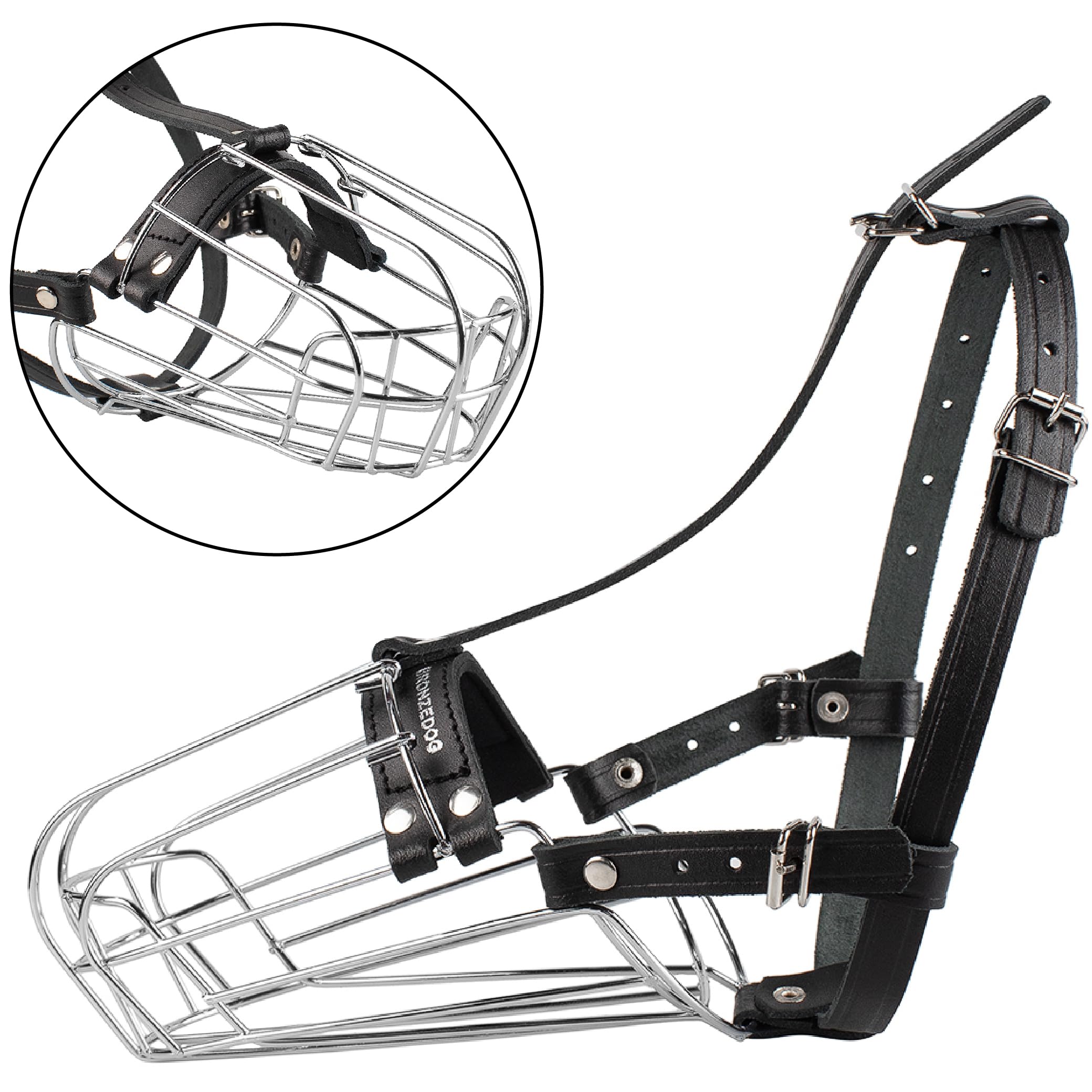 BRONZEDOG Dog Muzzle Wire Basket Greyhound Collie Metal Mask for Medium ...