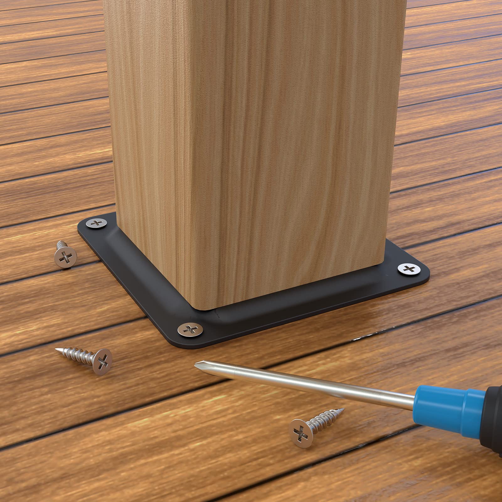 Snapklik.com : ForoGore 4" X 4" Wood Post Plate Connector, Powder ...